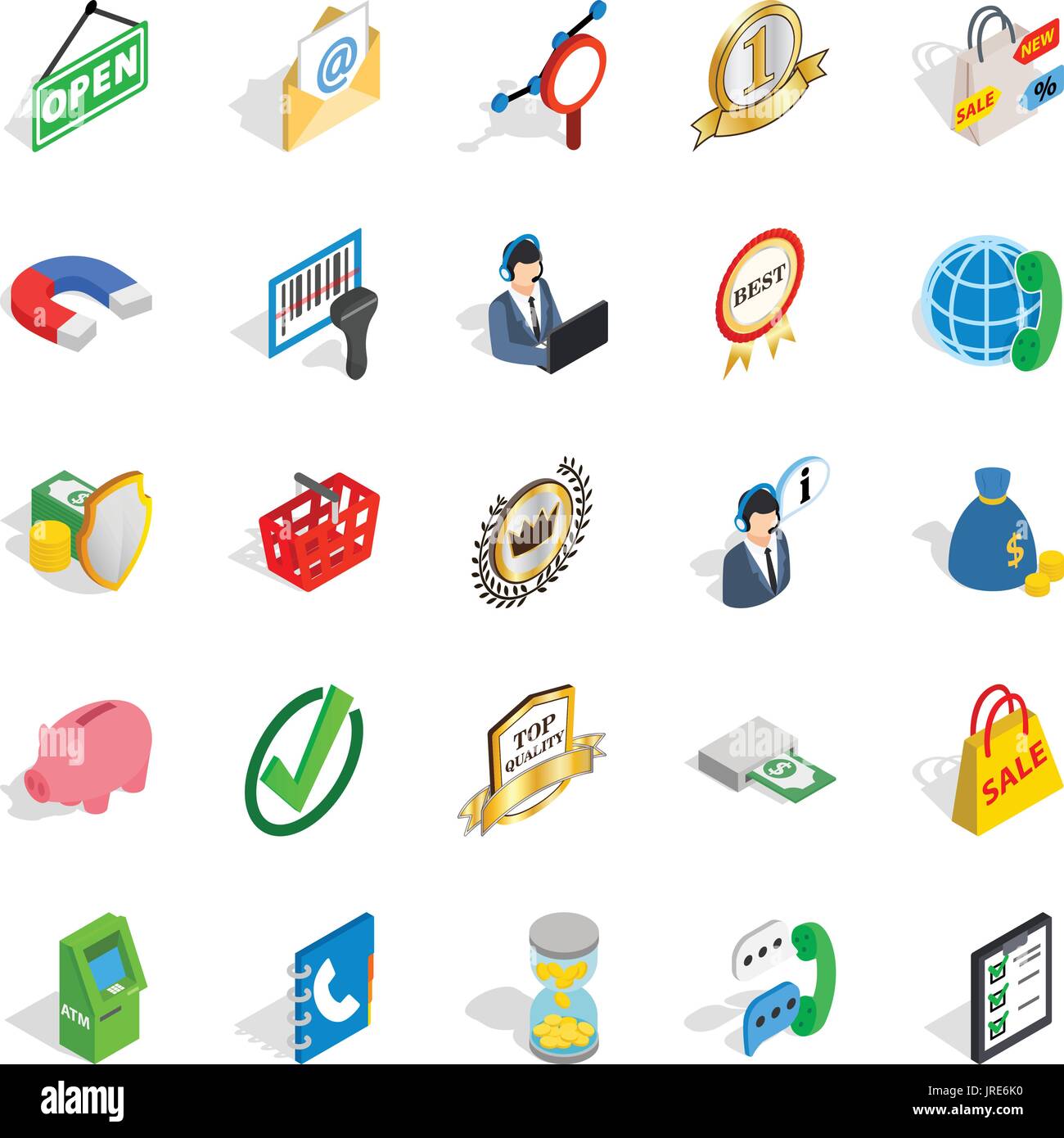 Business center icons set, isometric style Stock Vector Image & Art - Alamy