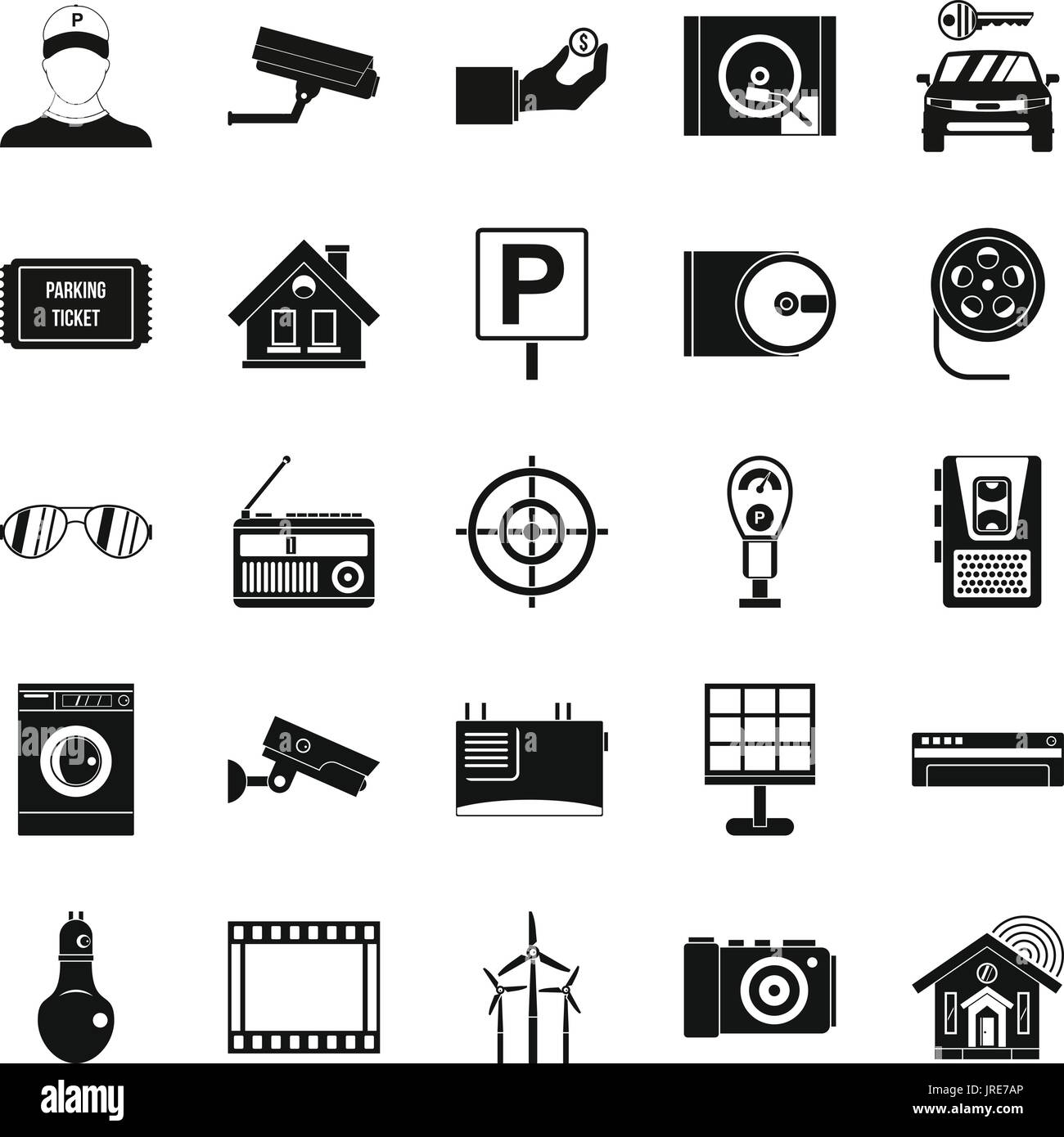 Surveillance cameras icons set, simple style Stock Vector Image & Art ...