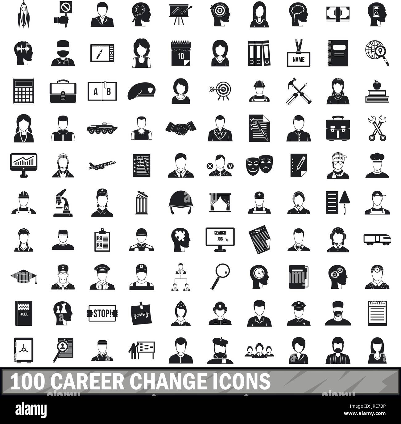 100 career change icons set, simple style Stock Vector Image & Art - Alamy
