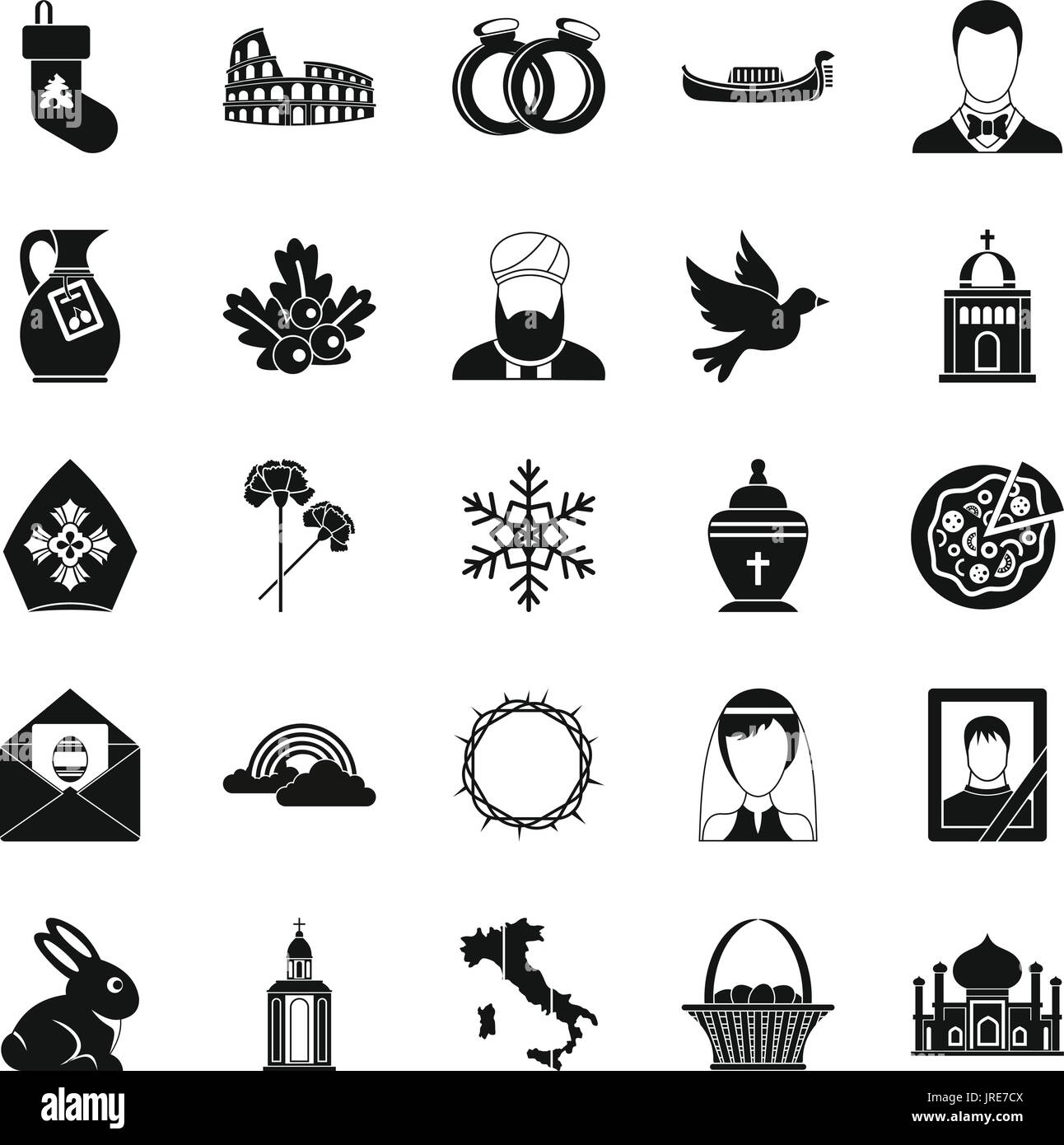 Church icons set, simple style Stock Vector Image & Art - Alamy