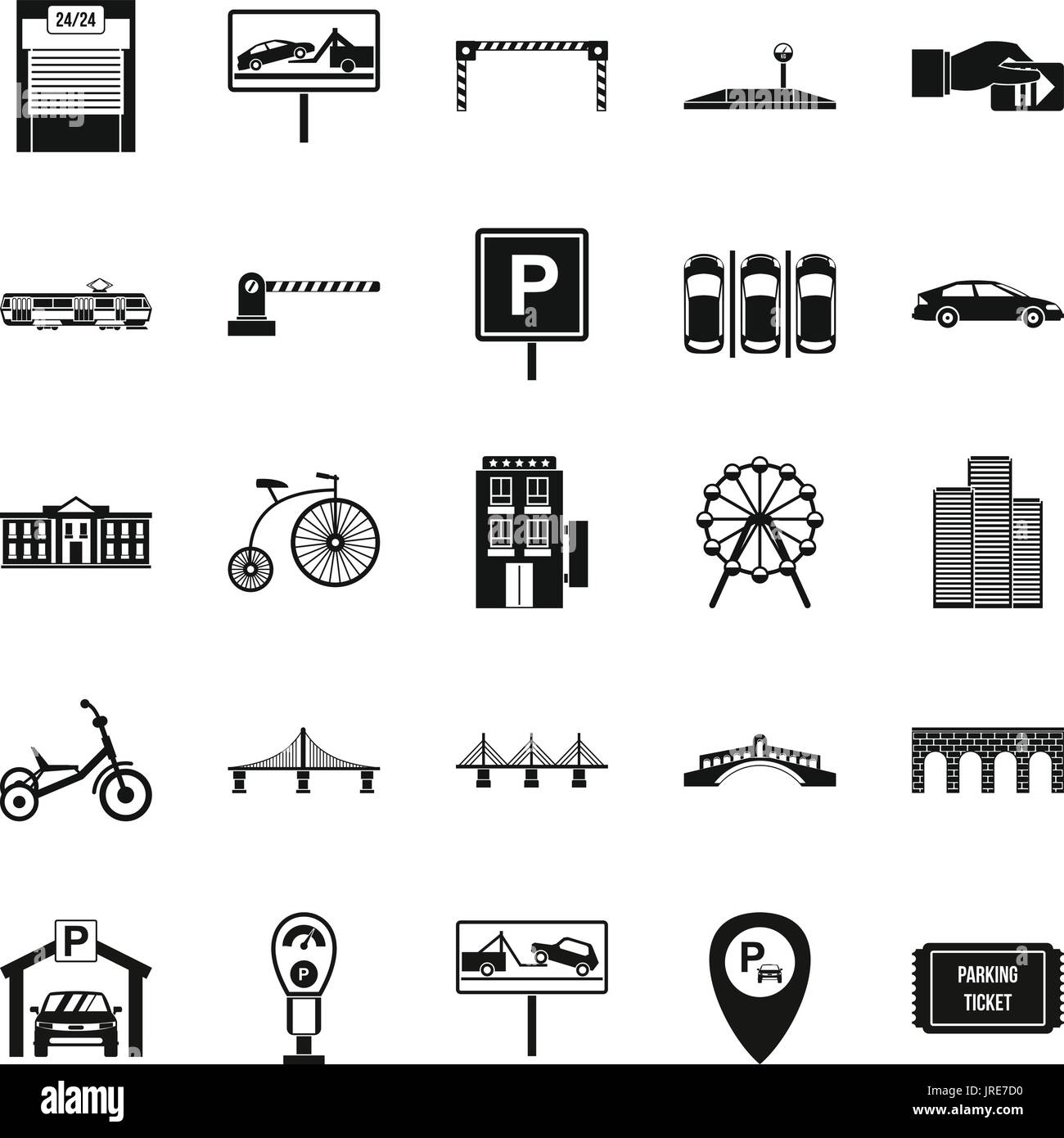 Parking area icons set, simple style Stock Vector Image & Art - Alamy