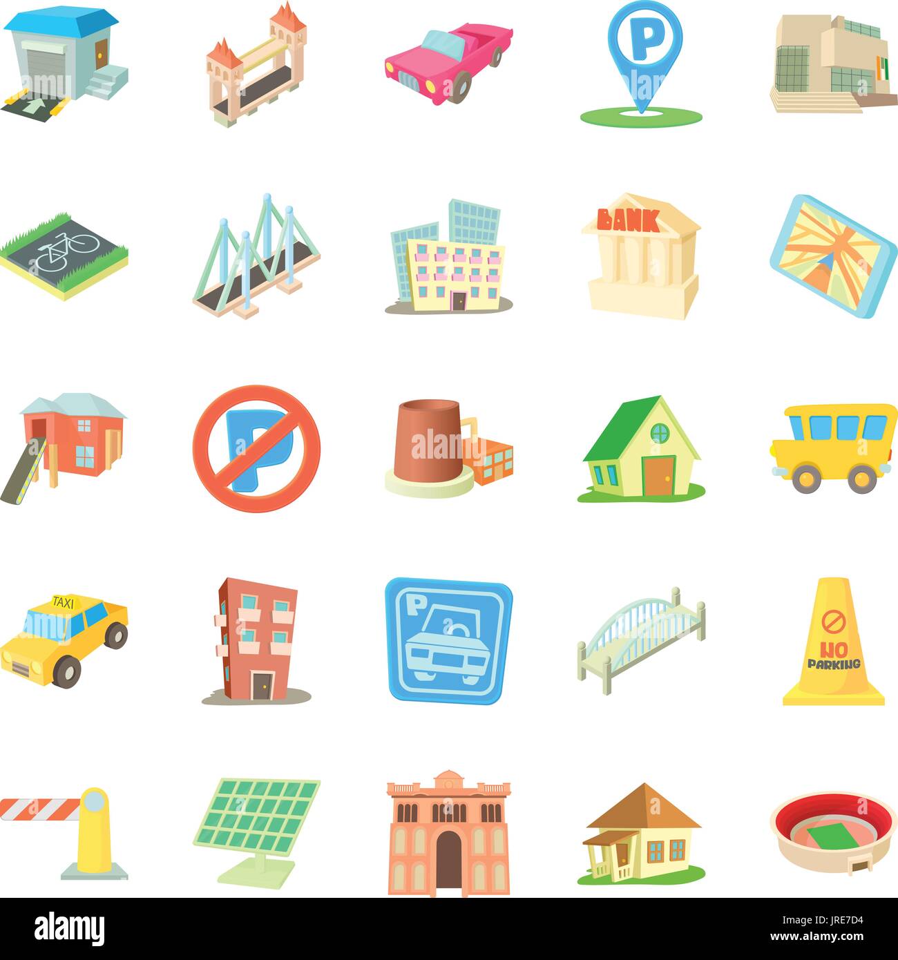 Municipal icons set, cartoon style Stock Vector Image & Art - Alamy