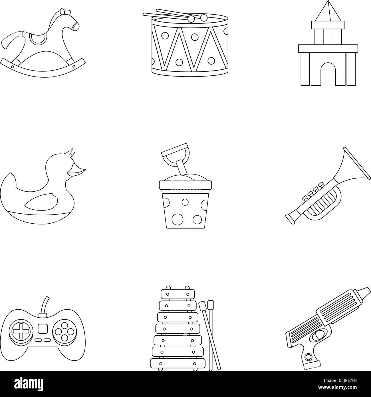 Toys for kids icon set, outline style Stock Vector Image & Art - Alamy