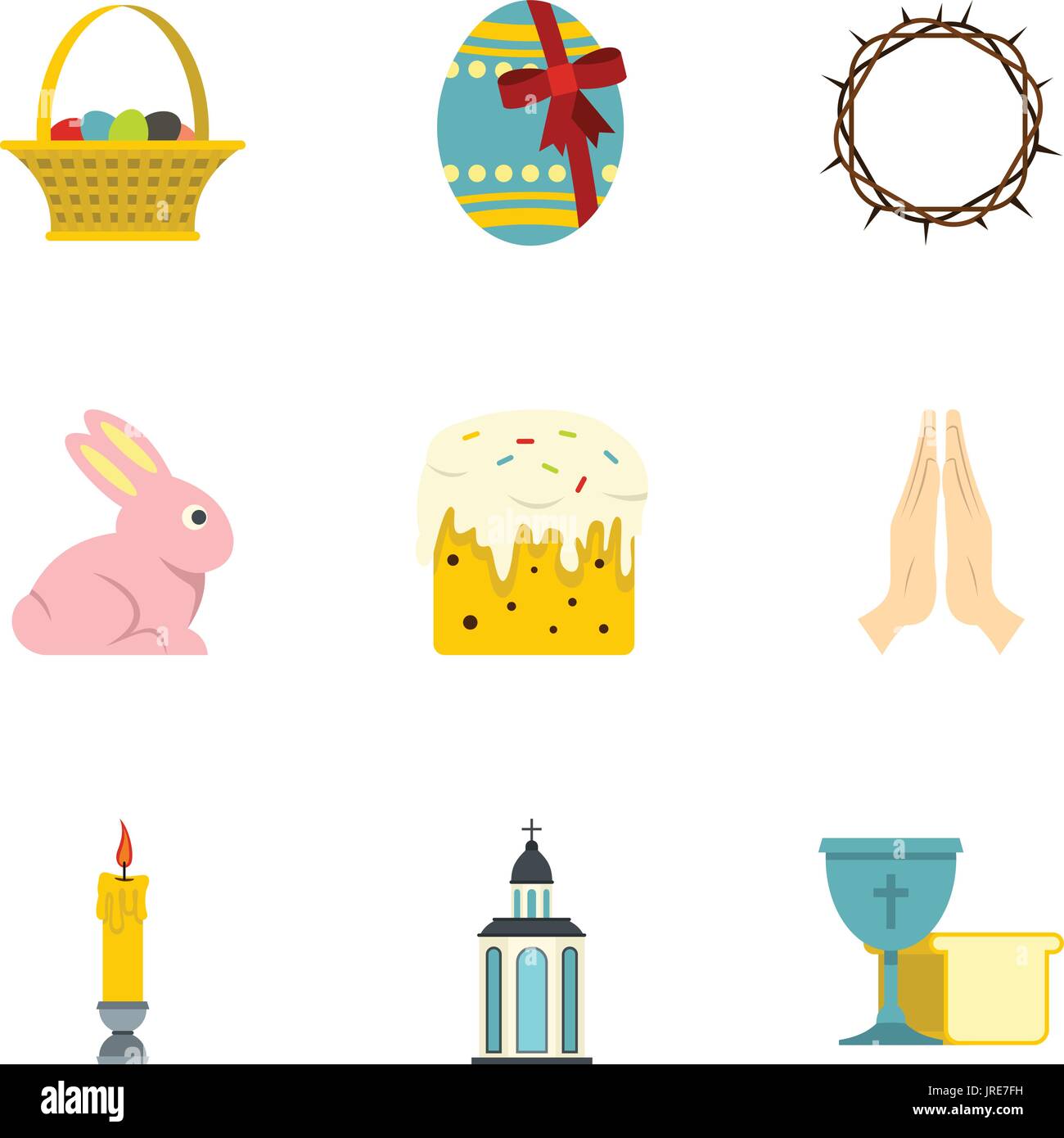 Easter day icon set, flat style Stock Vector Image & Art - Alamy