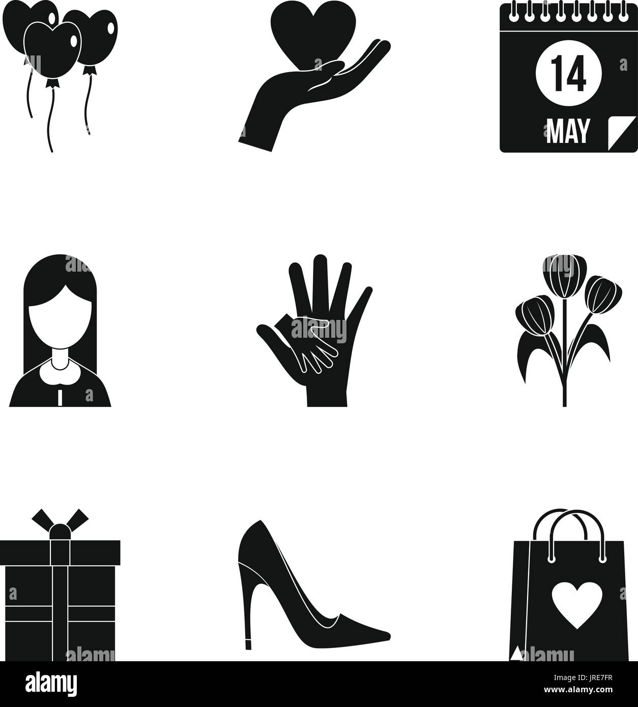 Day of Mom icon set, simple style Stock Vector Image & Art - Alamy