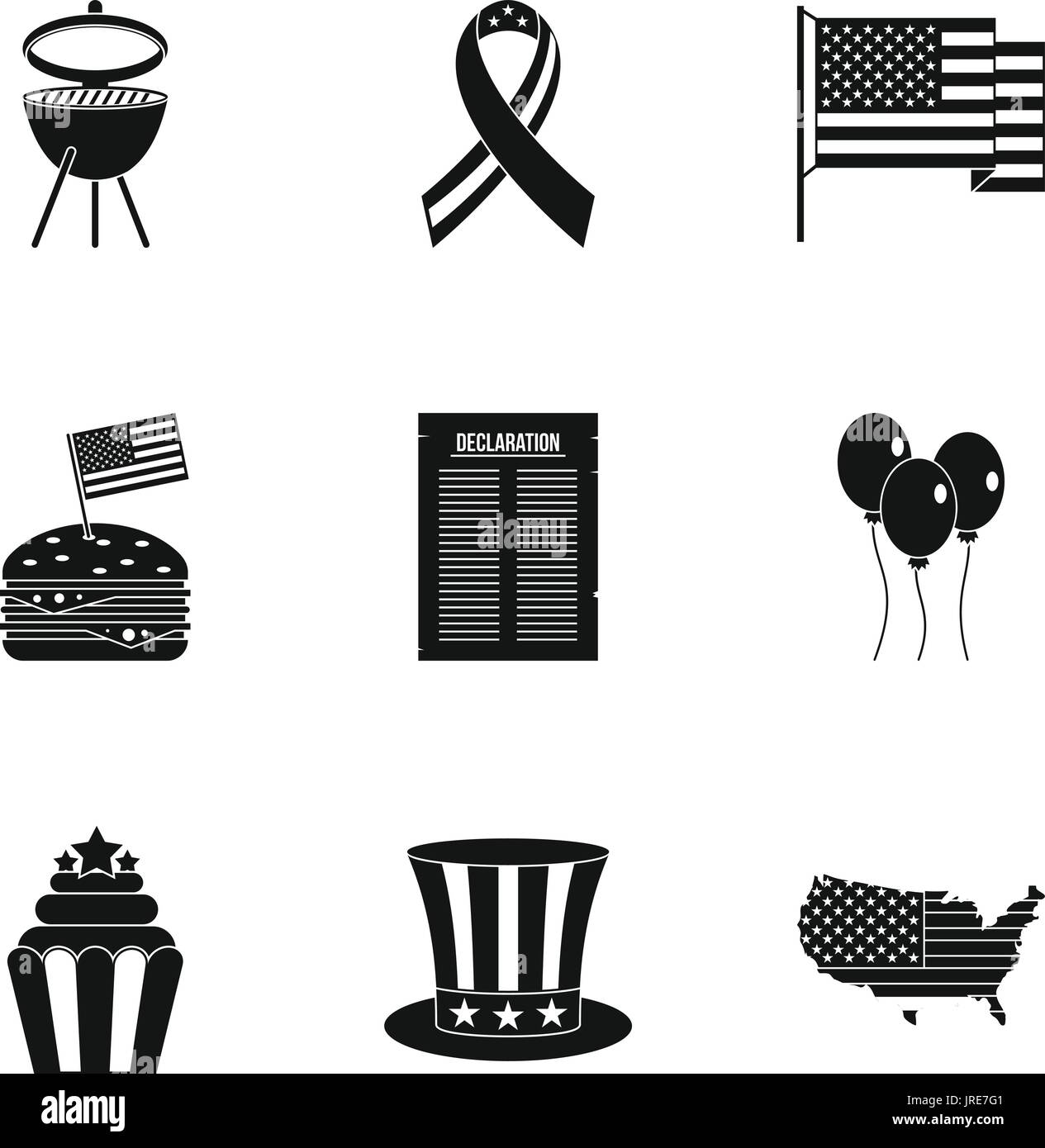 Fourth of July day icon set, simple style Stock Vector Image & Art - Alamy