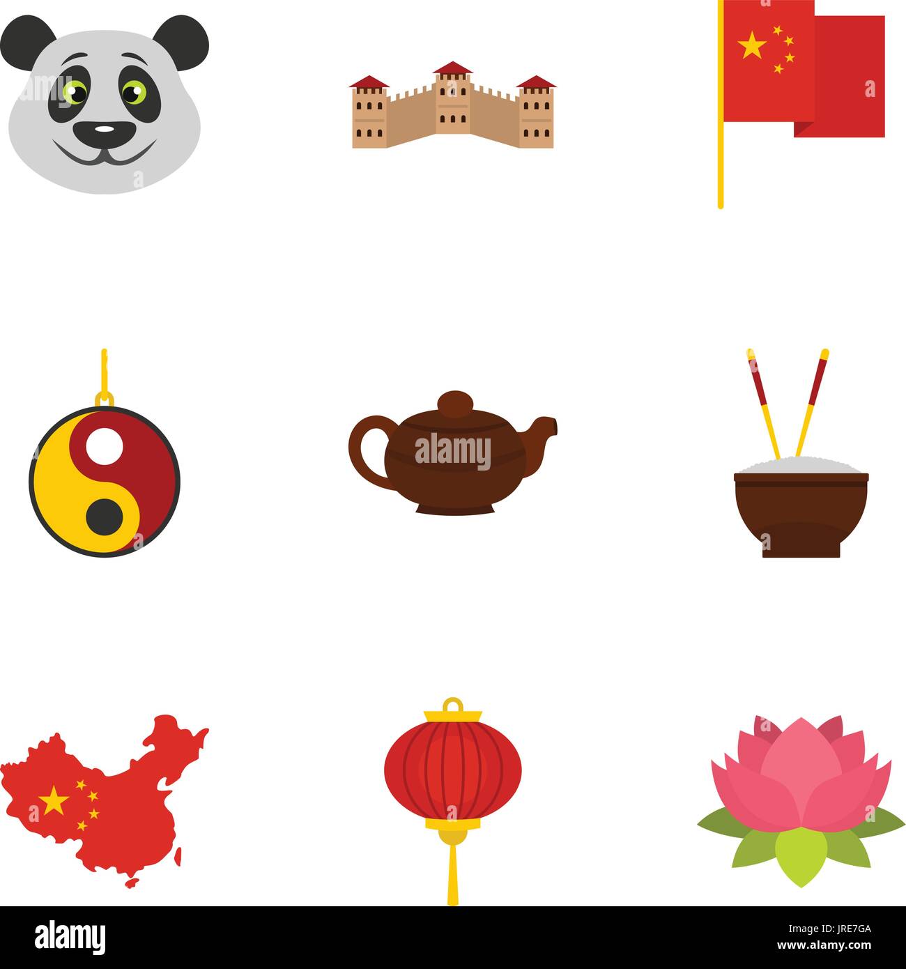 Country of China icon set, flat style Stock Vector Image & Art - Alamy