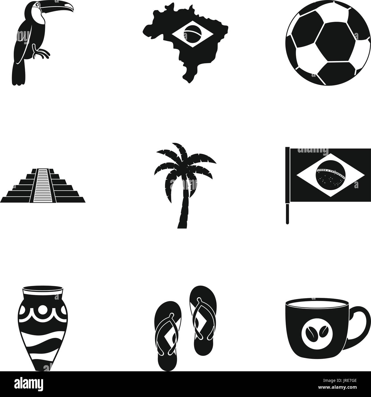 Brazilan symbols icon set, simple style Stock Vector Image & Art - Alamy