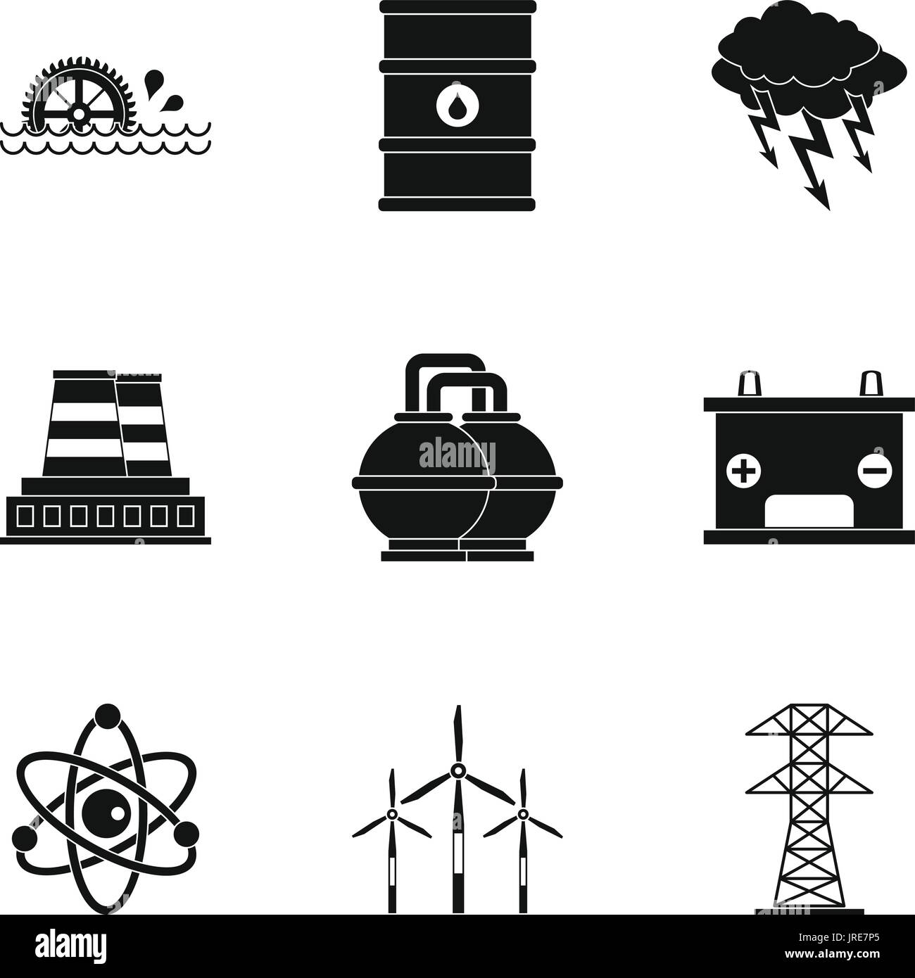 Energy sources icon set, simple style Stock Vector Image & Art - Alamy