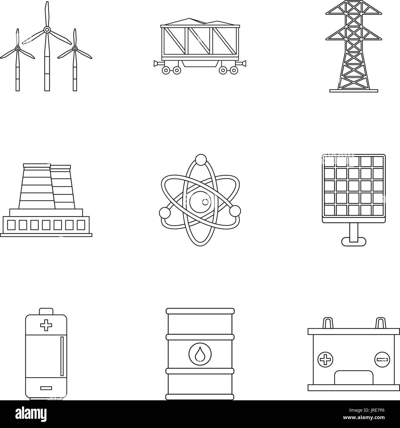 Energy sources icon set, outline style Stock Vector Image & Art - Alamy