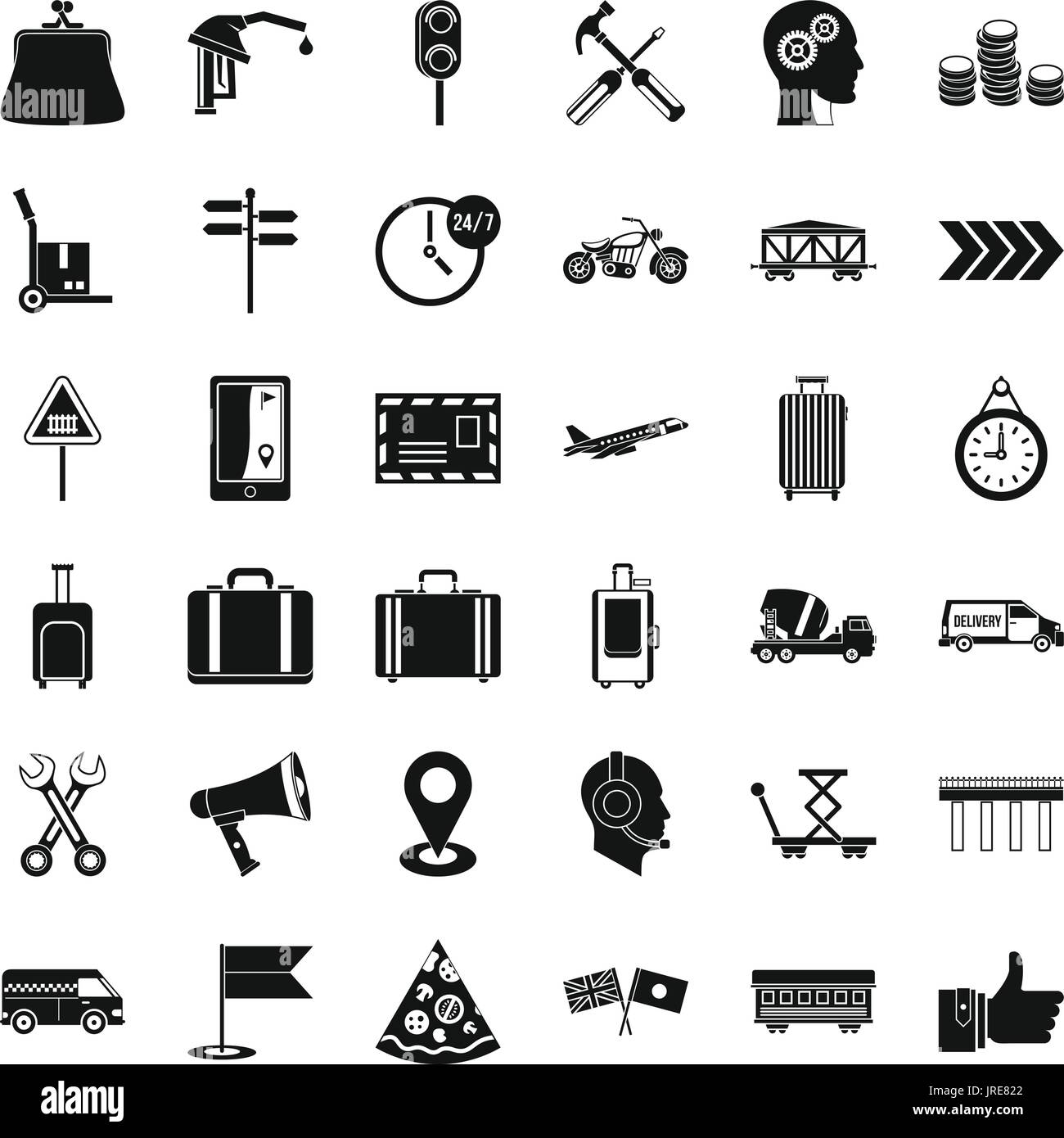 Transportation icons set, simple style Stock Vector Image & Art - Alamy