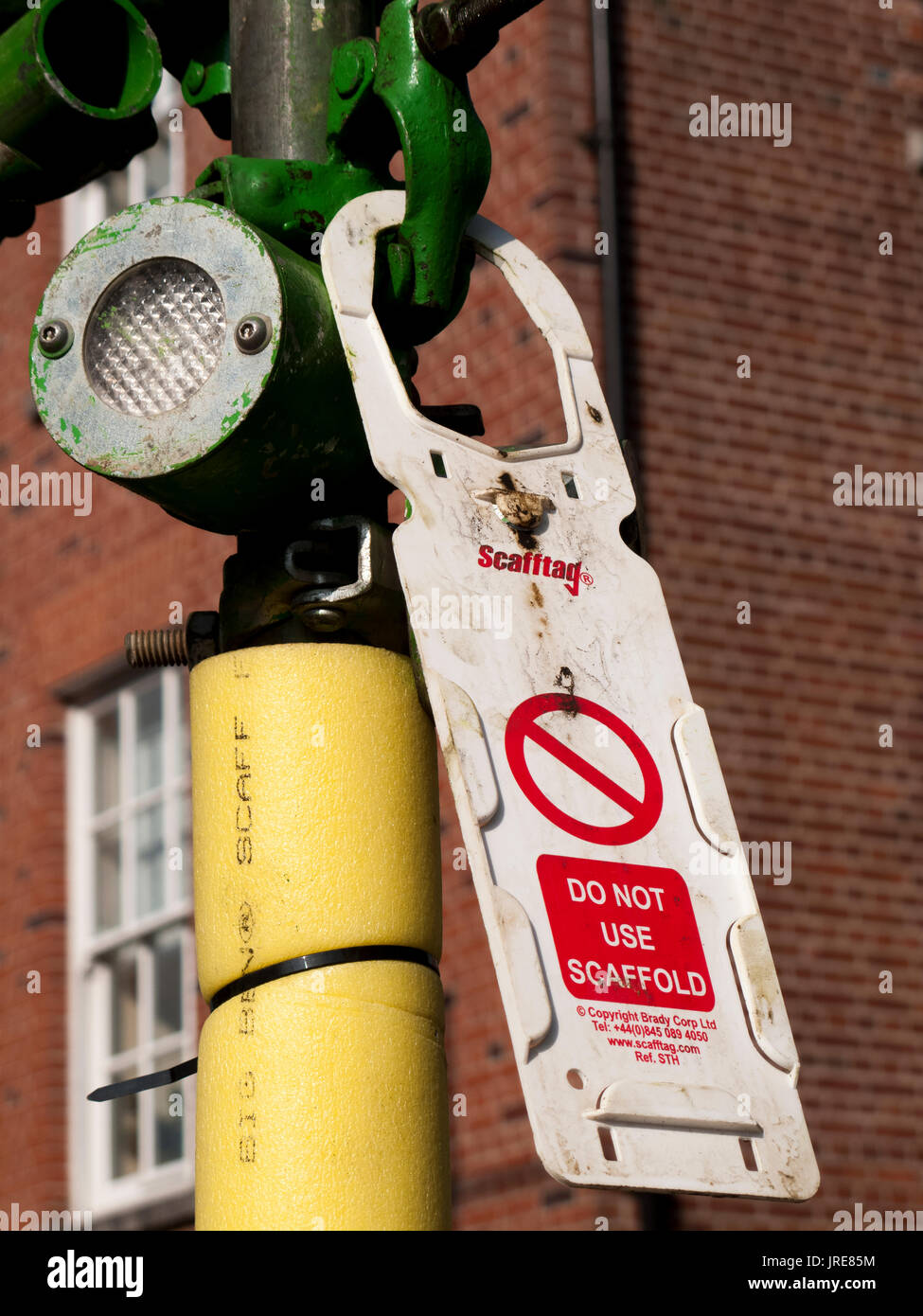 Do not use scaffold prohibition health and safety tag on construction ...