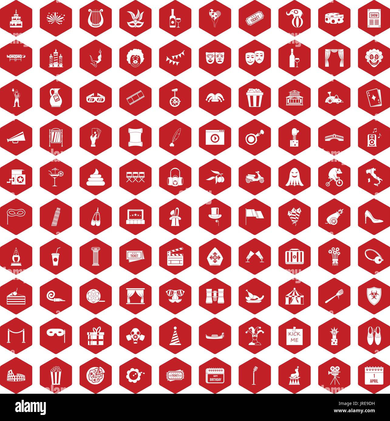 100 mask icons hexagon red Stock Vector Image & Art - Alamy