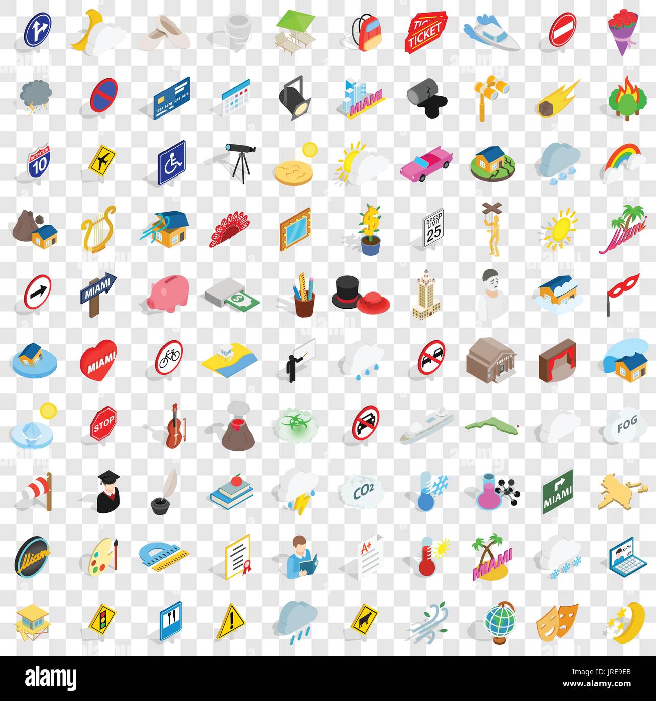 100 character icons set, isometric 3d style Stock Vector Image & Art ...