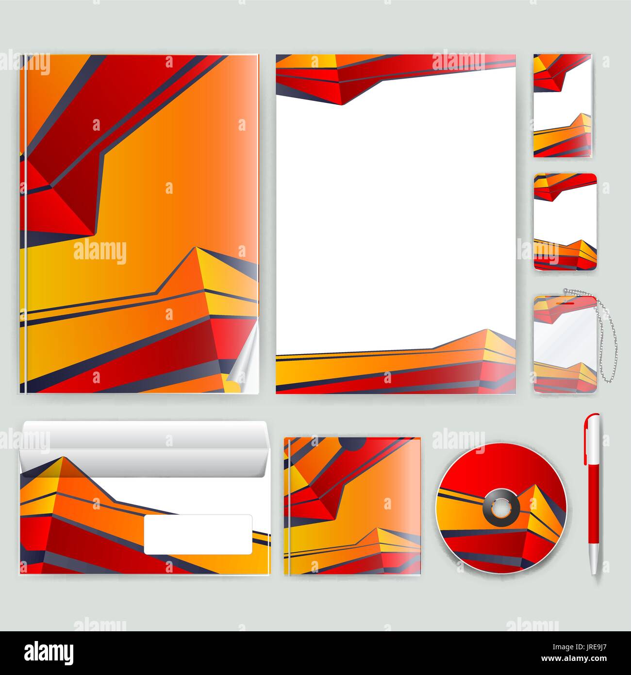 Corporate identity template with color elements. Vector company ...