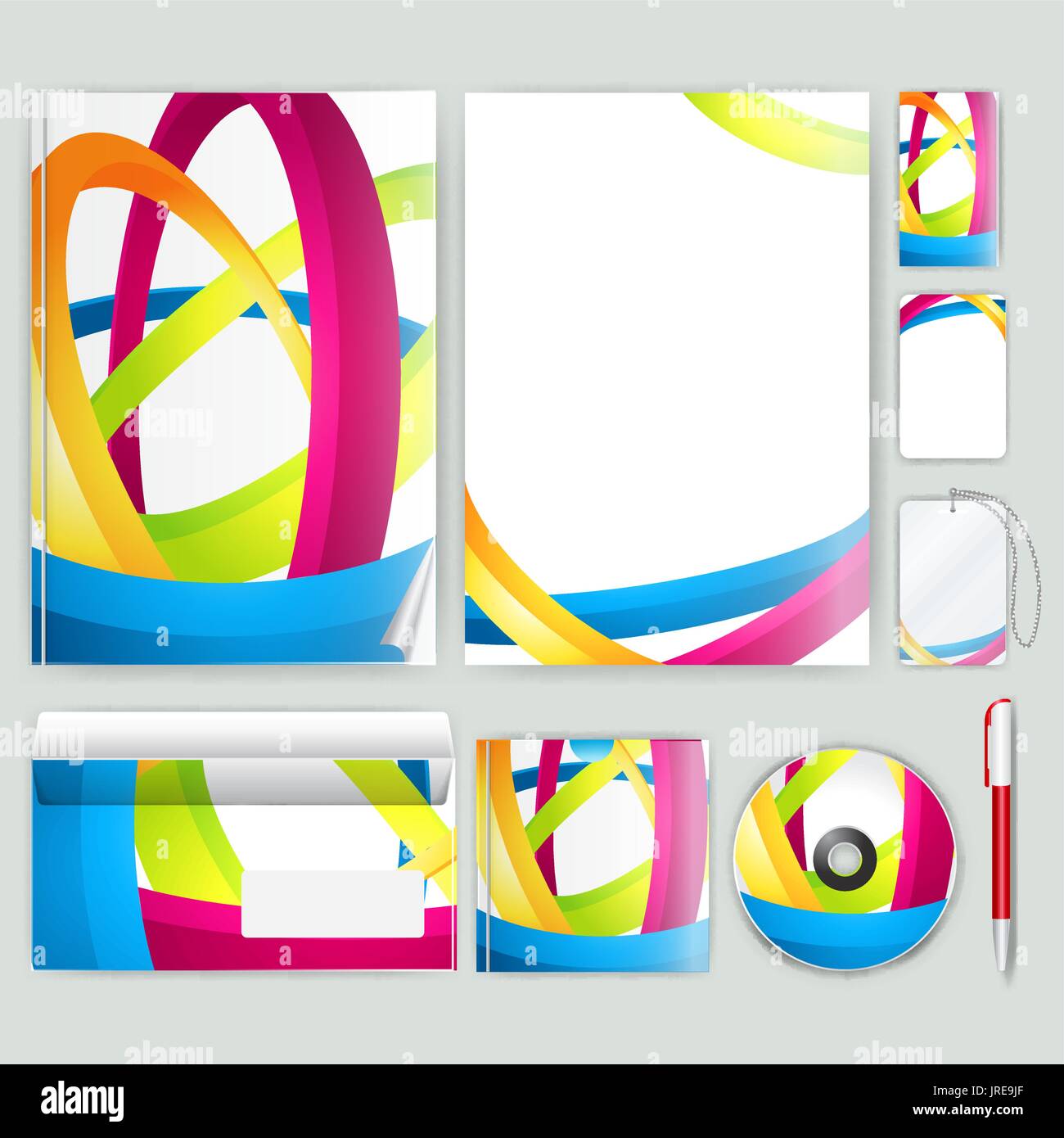 Corporate identity template with color elements. Vector company ...