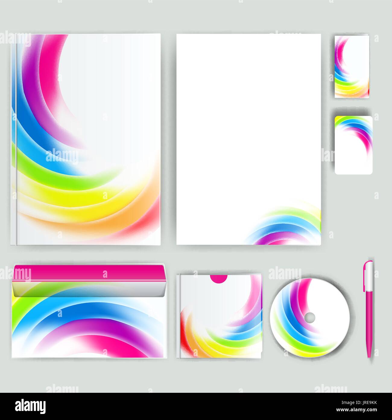 Corporate identity template with color elements. Vector company ...