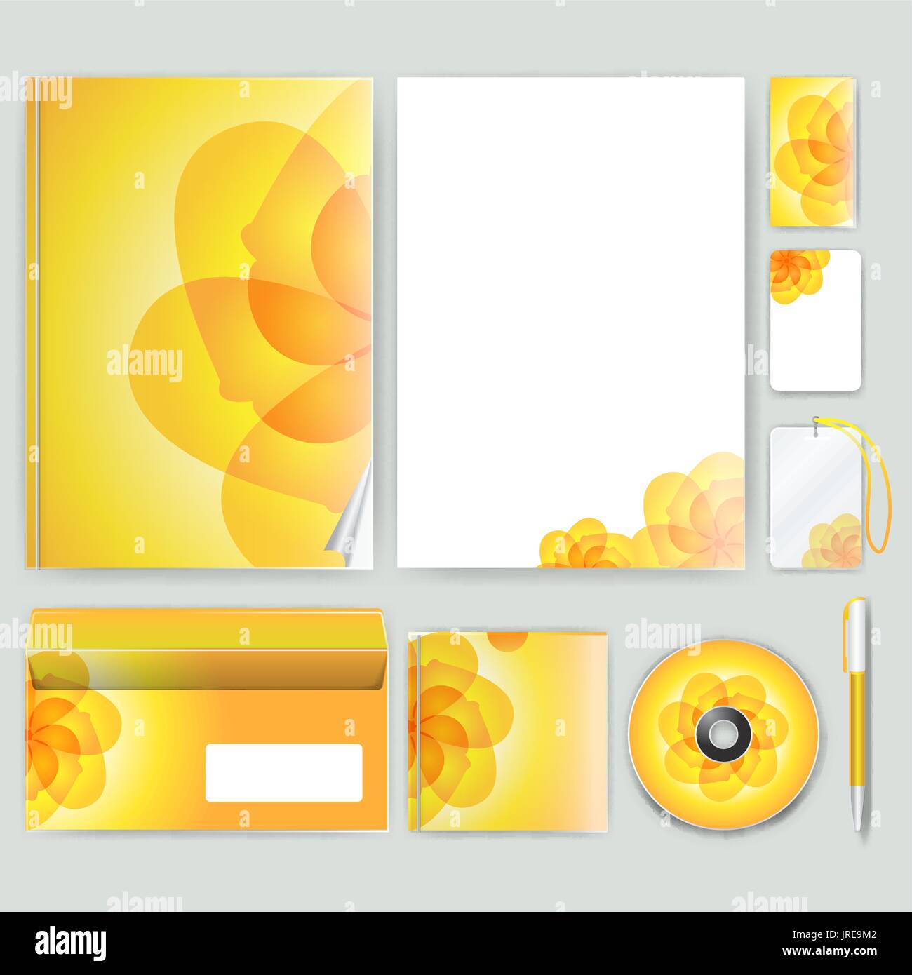 Corporate identity template with color elements. Vector company ...
