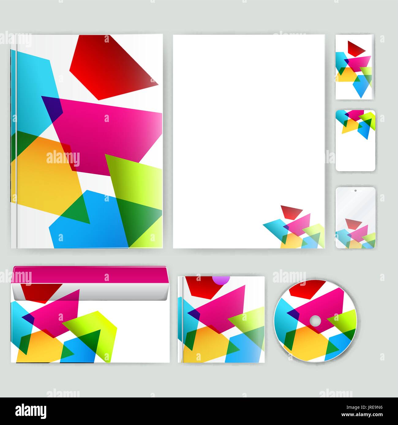 Corporate identity template with color elements. Vector company ...