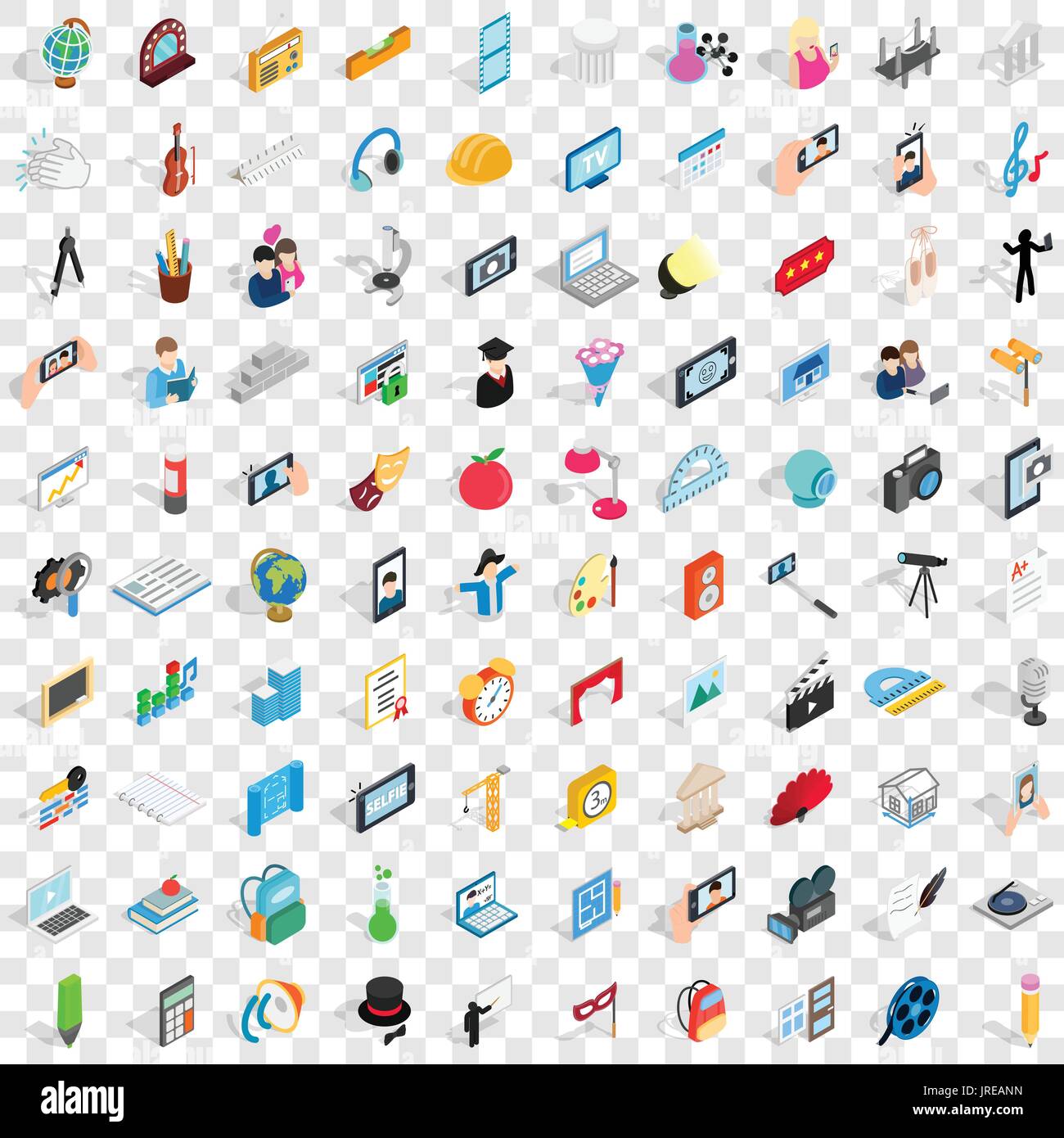 100 frame icons set, isometric 3d style Stock Vector Image & Art - Alamy