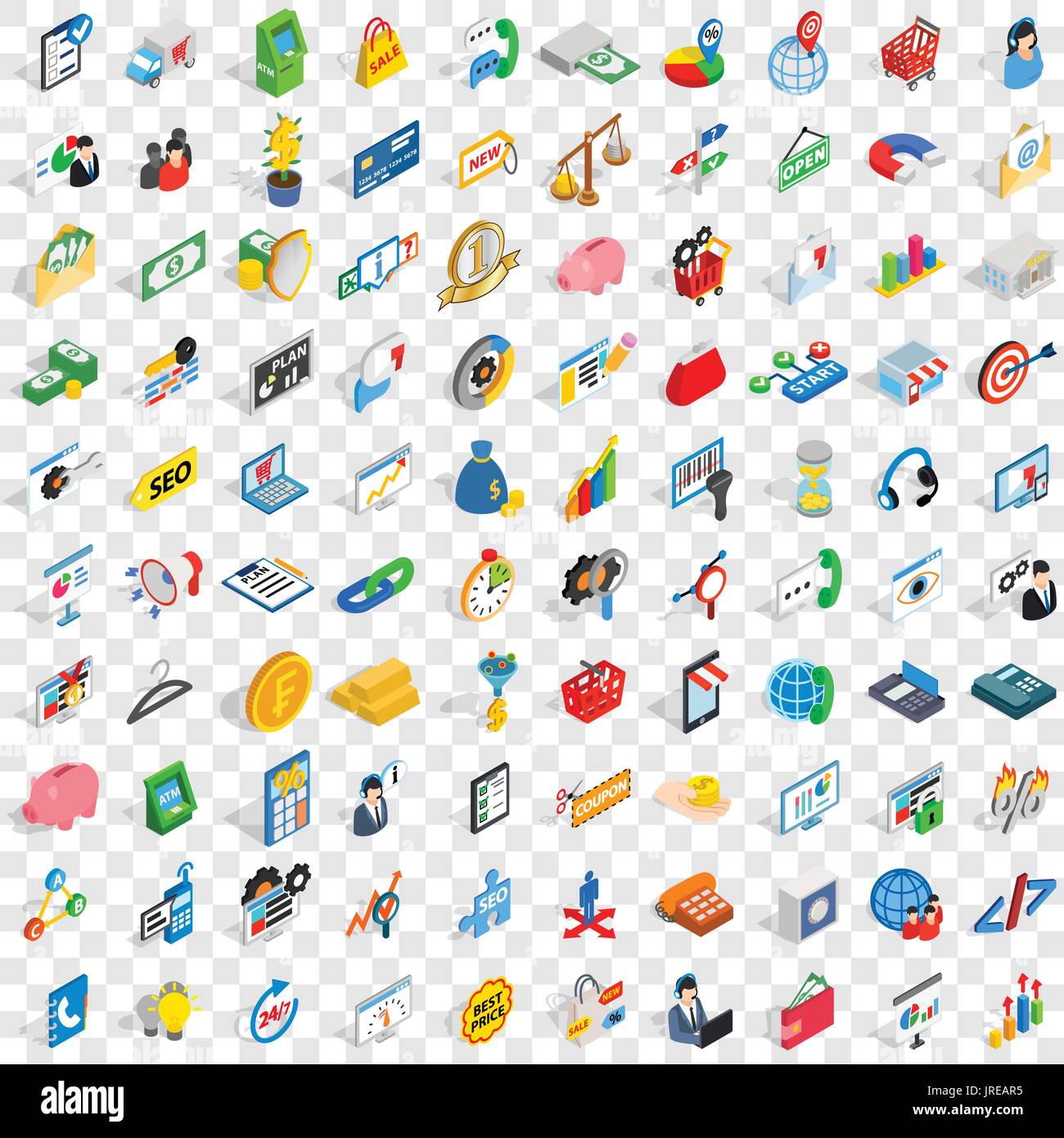 100 fund icons set, isometric 3d style Stock Vector Image & Art - Alamy