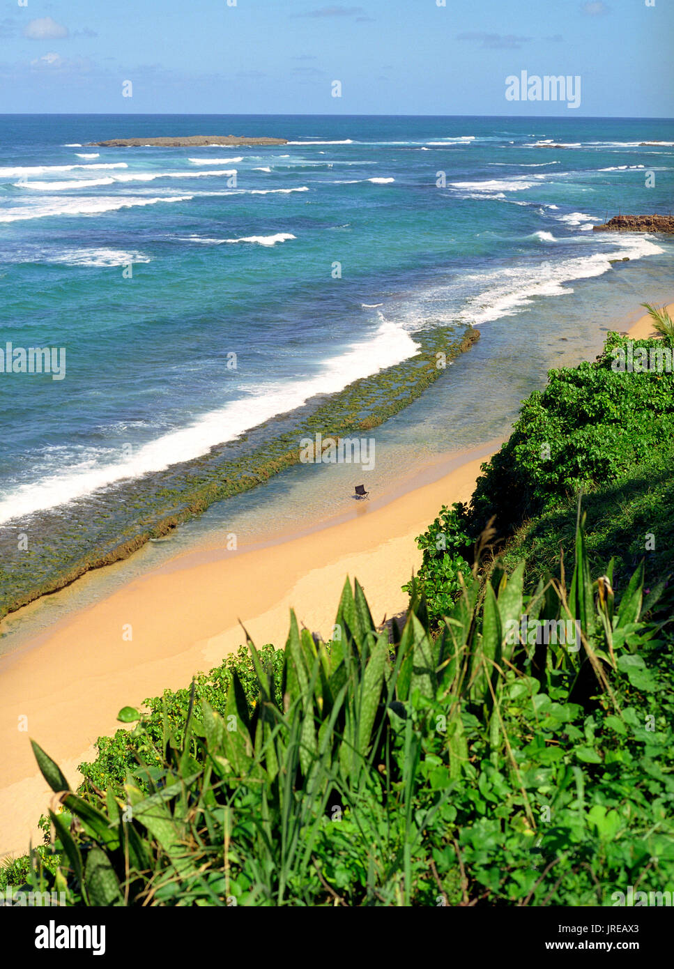 Blue sea and sky along the coastline of Northern San Juan, Puerto Rico ...