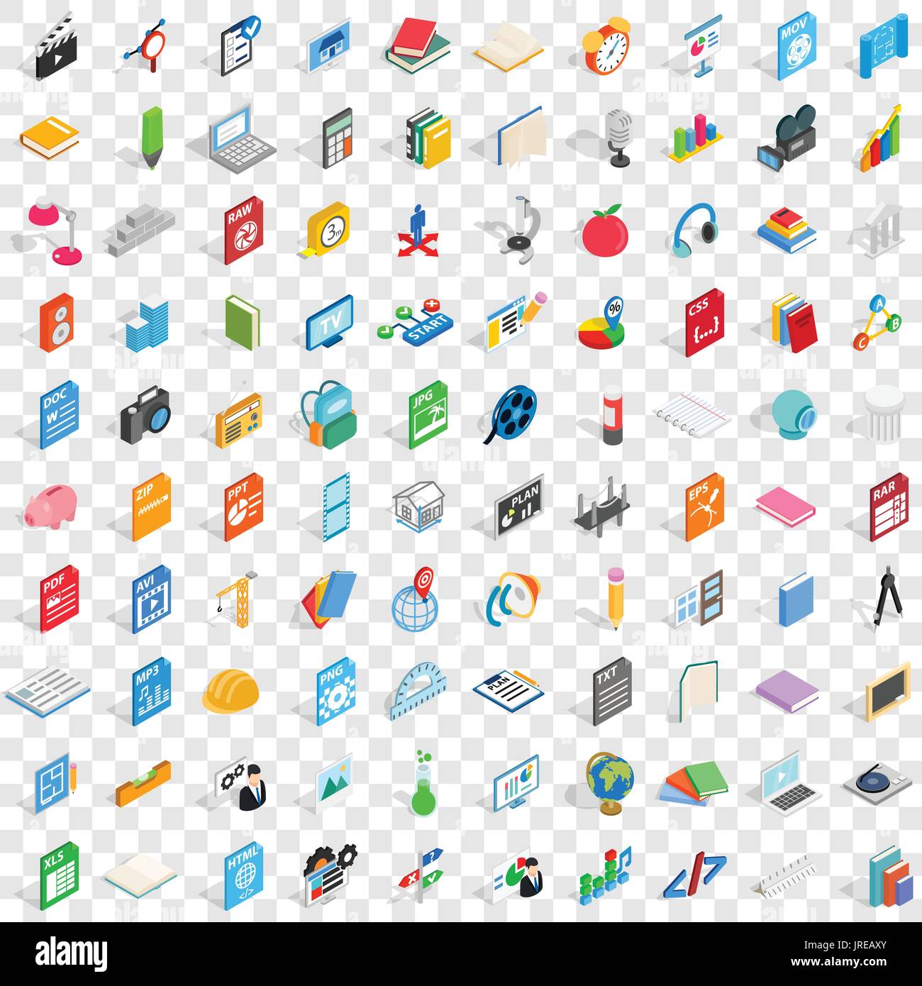 100 graphic design icons set, isometric 3d style Stock Vector Image ...