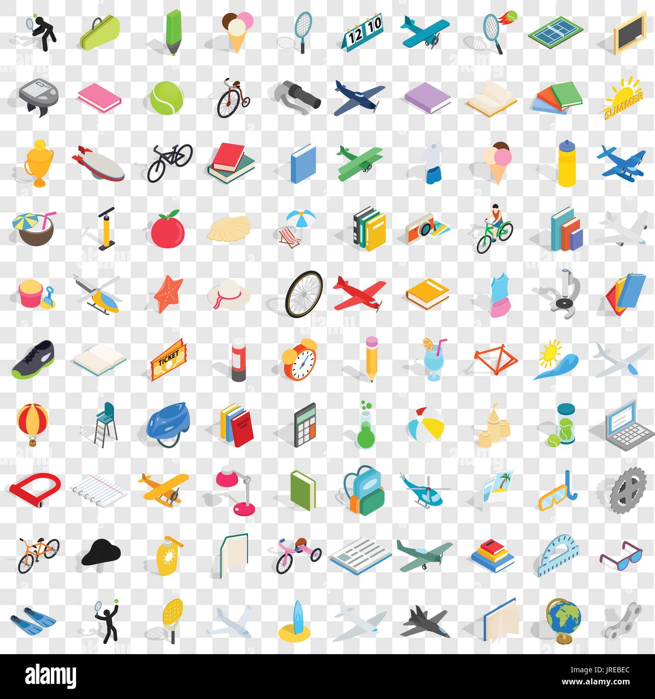 100 isometric icons kids hi-res stock photography and images - Alamy
