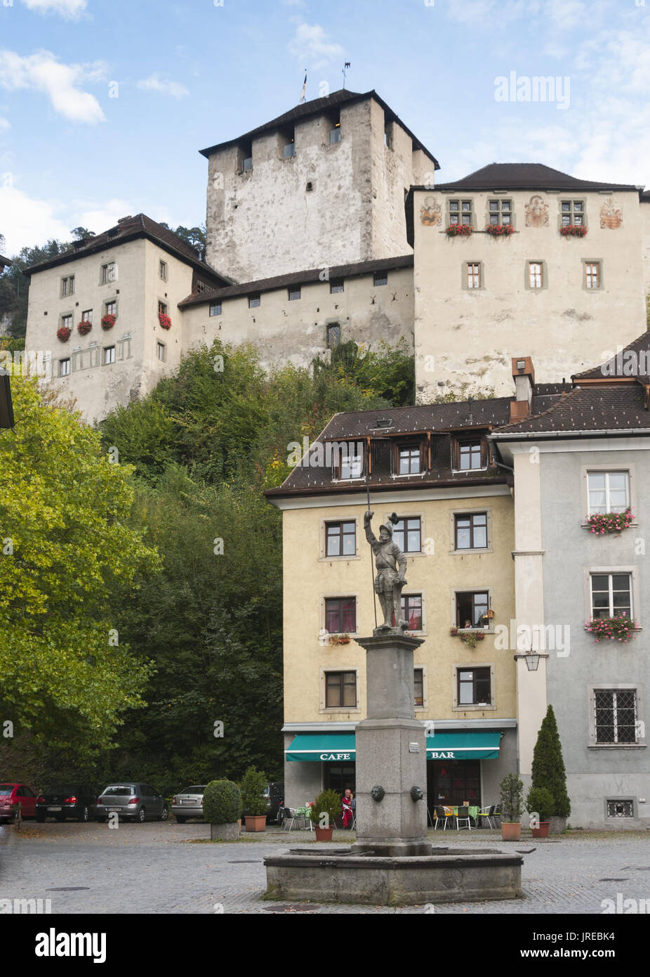 Austria, Vorarlberg, Feldkirch, Schloss Schattenburg castle Stock Photo ...