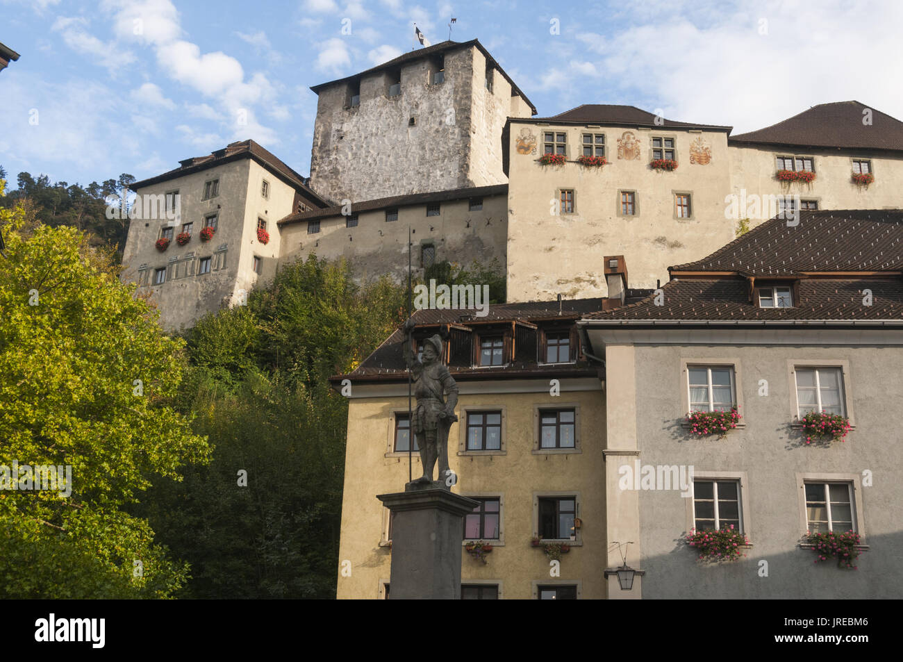 Austria, Vorarlberg, Feldkirch, Schloss Schattenburg castle Stock Photo ...