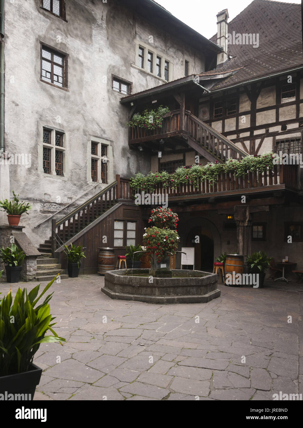 Austria, Vorarlberg, Feldkirch, Schloss Schattenburg castle, courtyard ...