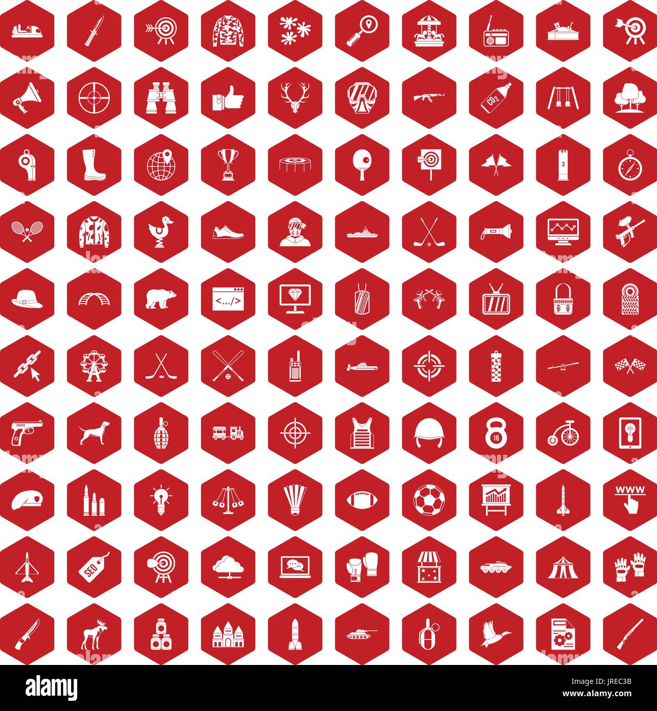 100 target icons hexagon red Stock Vector Image & Art - Alamy