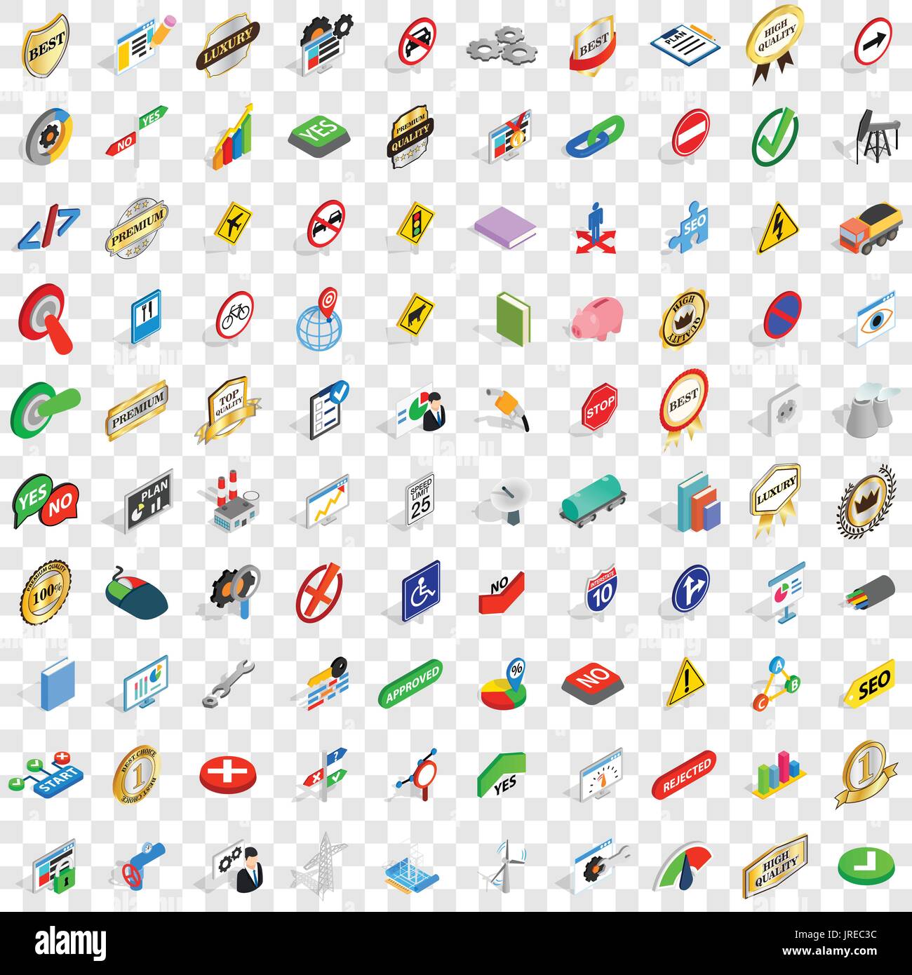100 marker icons set, isometric 3d style Stock Vector Image & Art - Alamy