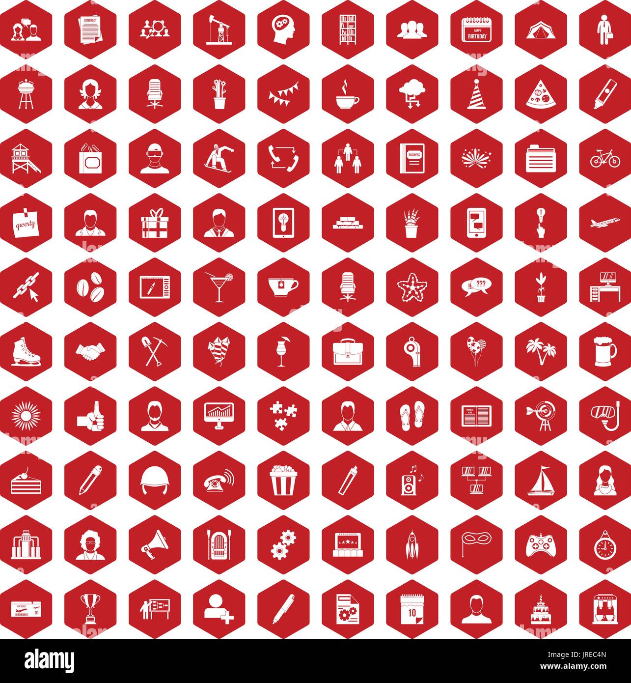 100 team building icons hexagon red Stock Vector Image & Art - Alamy