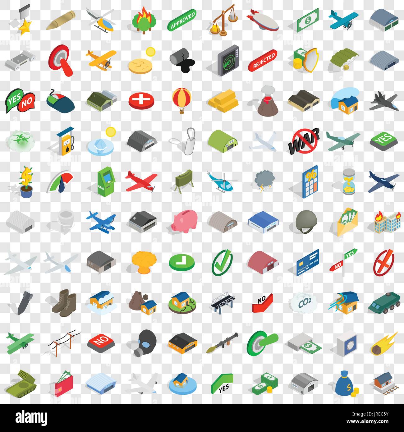 100 military icons set, isometric 3d style Stock Vector Image & Art - Alamy