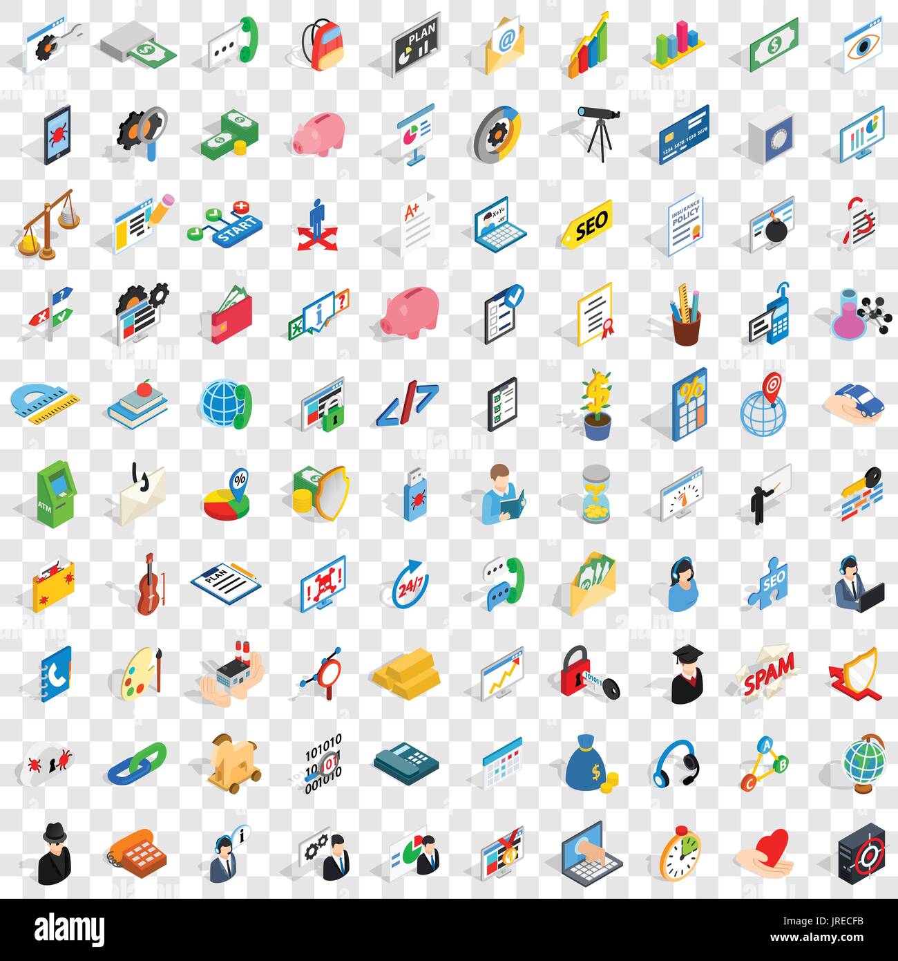 100 obligation icons set, isometric 3d style Stock Vector Image & Art ...