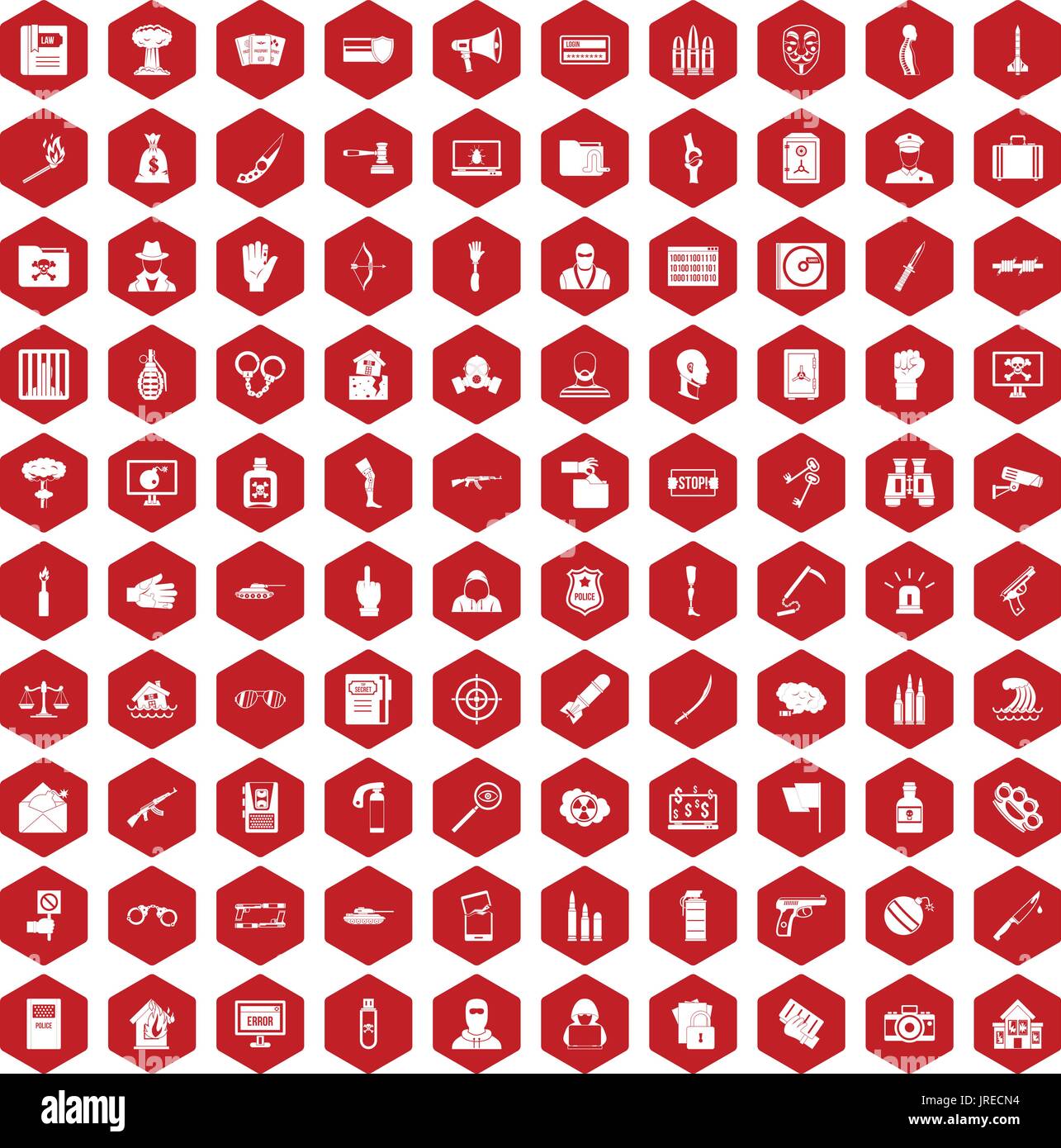 100 violation icons hexagon red Stock Vector Image & Art - Alamy