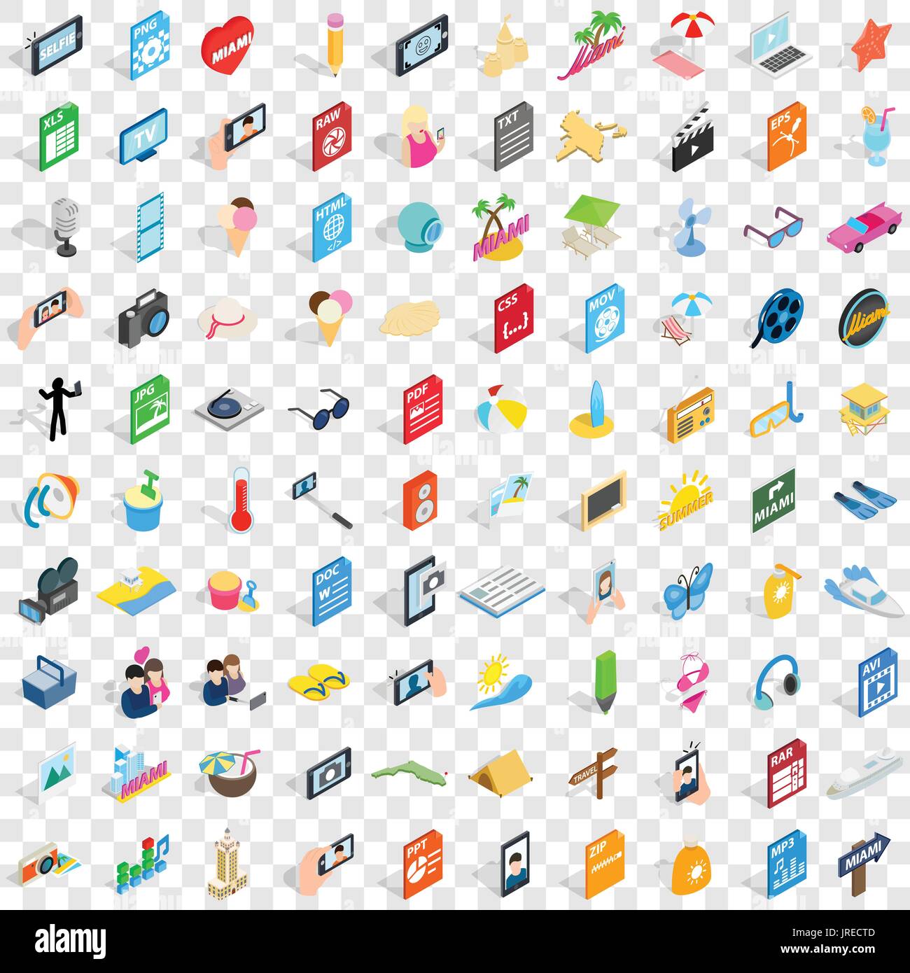 3d printing isometric icons collection Stock Vector Images - Alamy