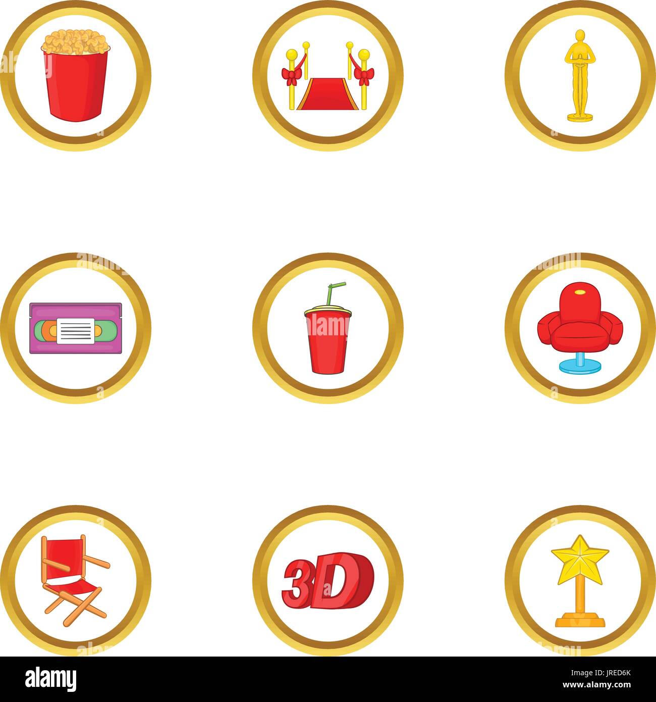 Cinema club icons set, cartoon style Stock Vector Image & Art - Alamy