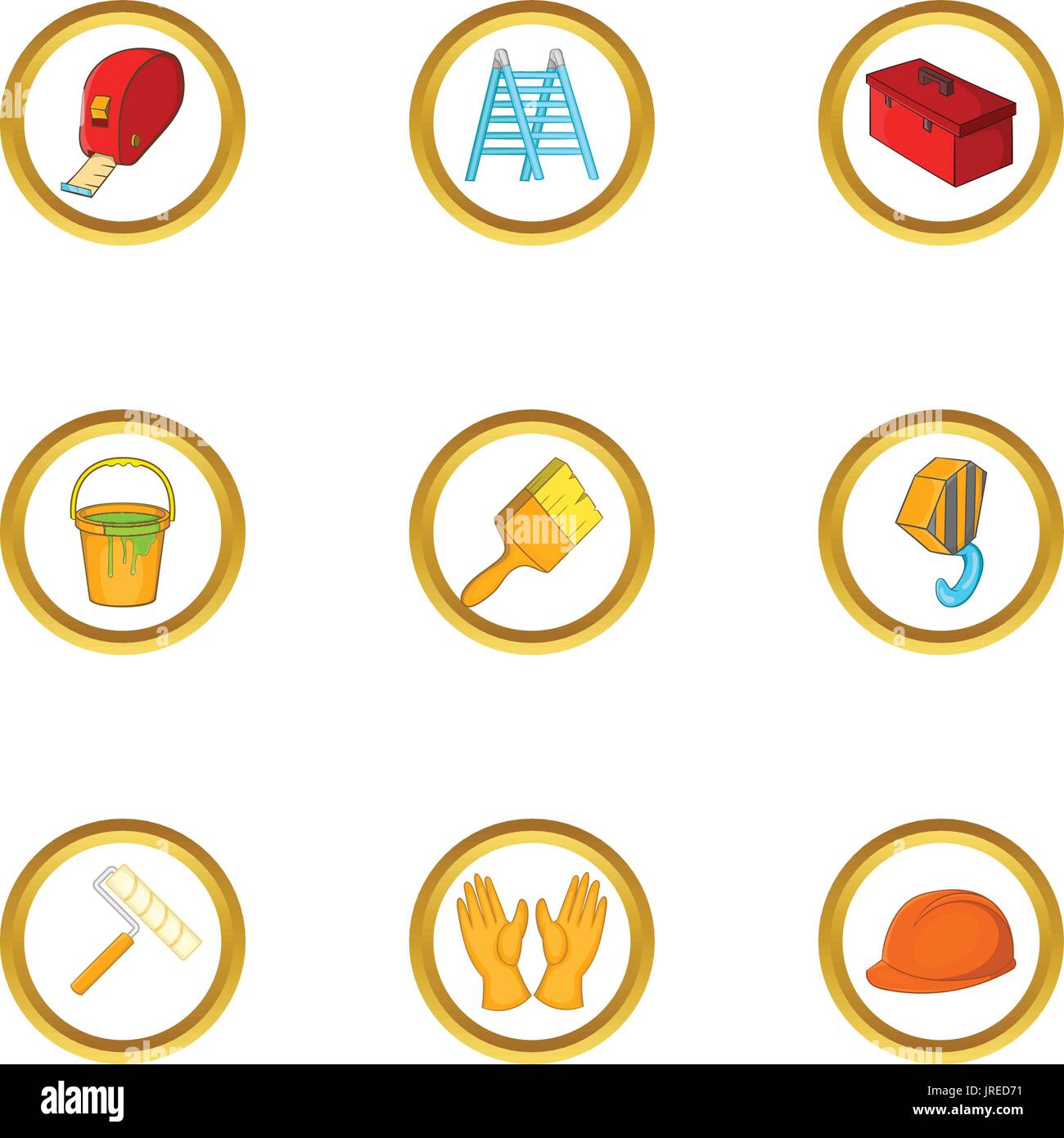 Construction icons set, cartoon style Stock Vector Image & Art - Alamy