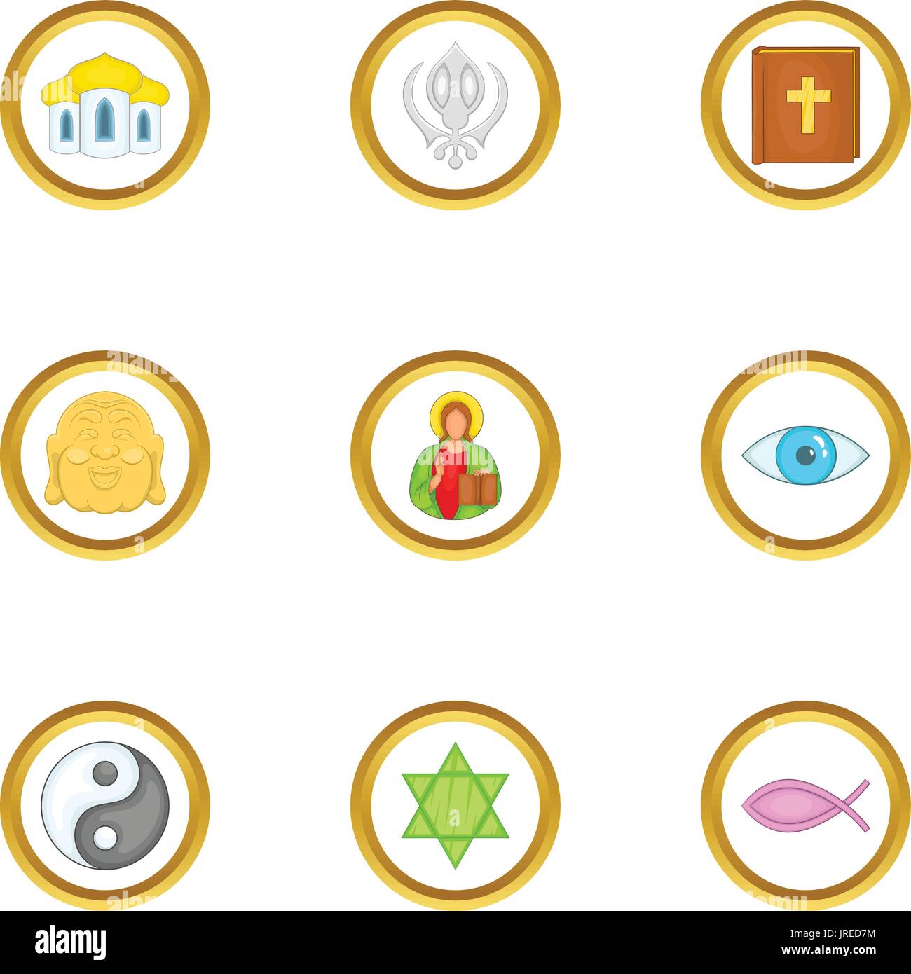 World religion icons set, cartoon style Stock Vector Image & Art - Alamy