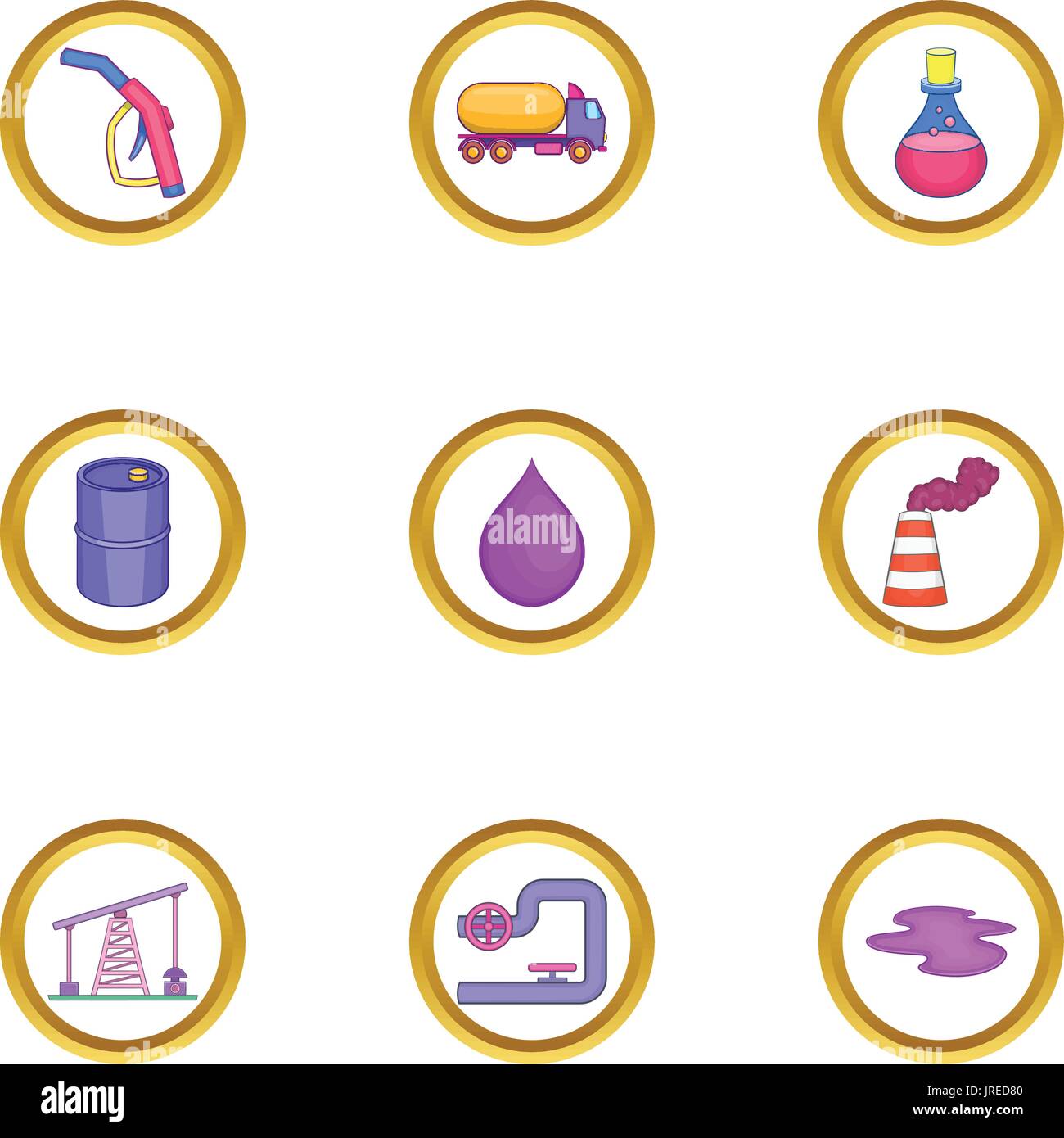 Oil business icons set, cartoon style Stock Vector Image & Art - Alamy