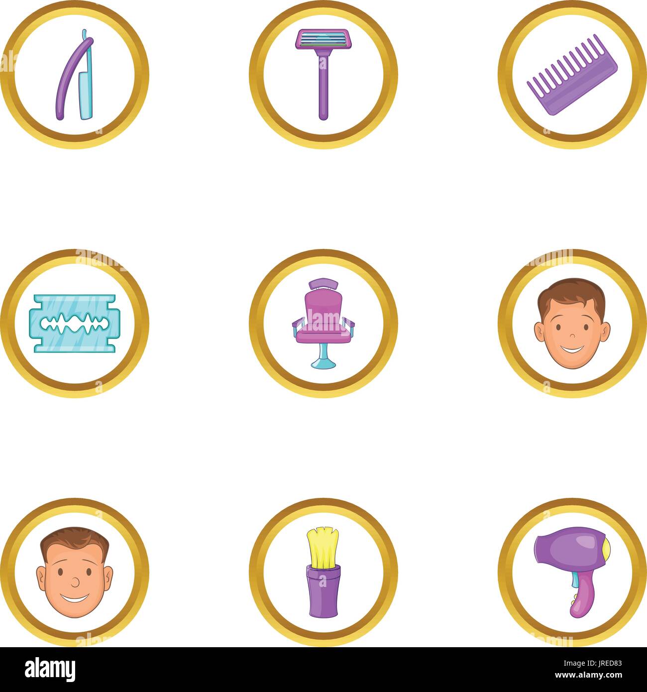 Male hairdresser sign mirror Stock Vector Images - Alamy