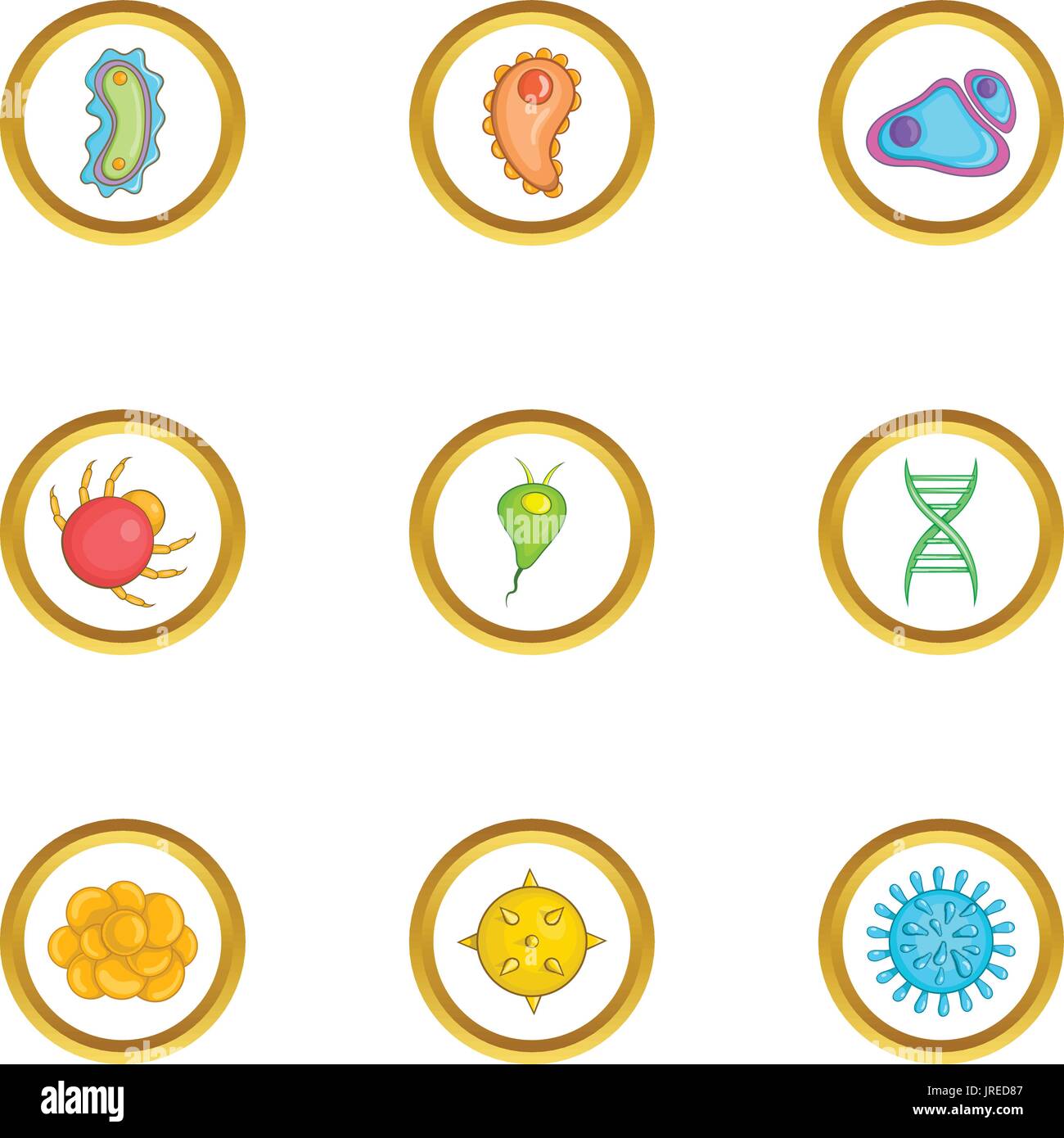 Micro organism icons set, cartoon style Stock Vector Image & Art - Alamy