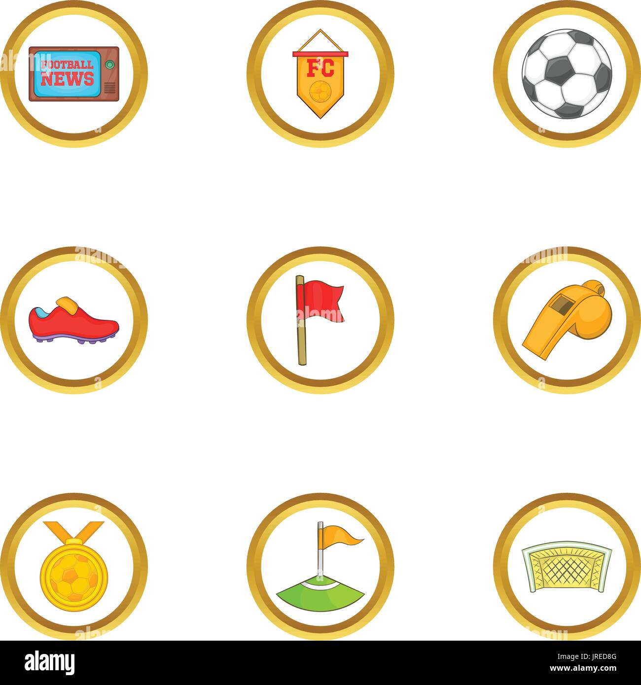 Football icons set, cartoon style Stock Vector Image & Art - Alamy