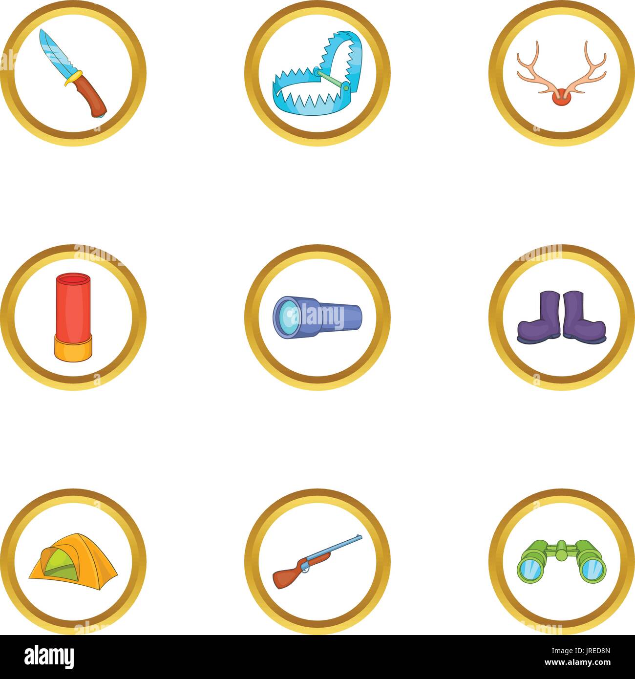 Hunter tools icons set, cartoon style Stock Vector Image & Art - Alamy