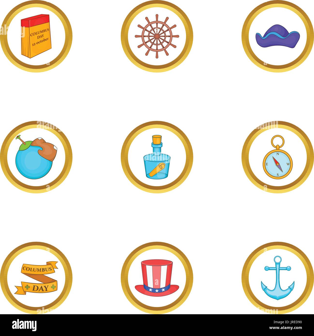 Discoverer icons set, cartoon style Stock Vector Image & Art - Alamy
