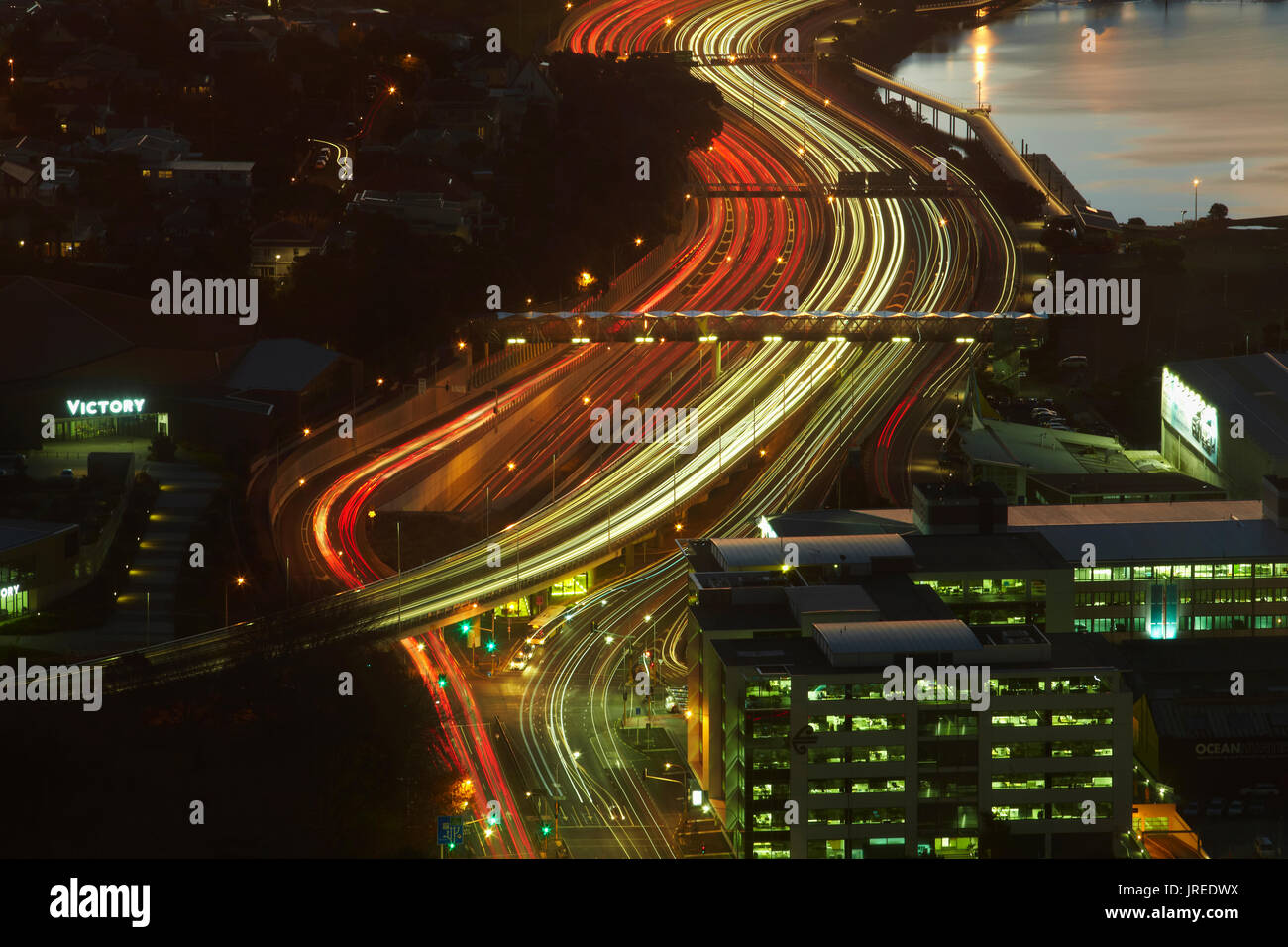 Northern Motorway and St Marys Bay, Auckland, North Island, New Zealand ...
