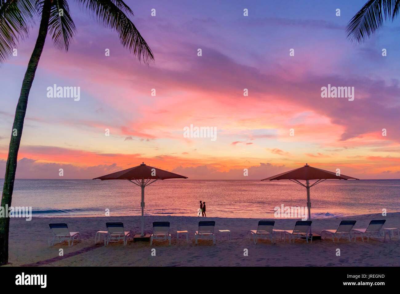 Sunset on caribbean tropical island hi-res stock photography and images ...