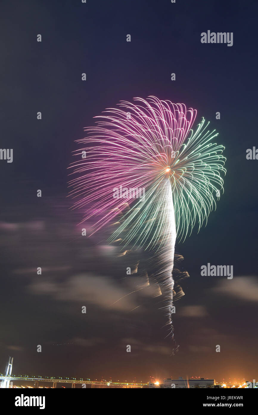 Background colorful Summer Fireworks display in Japan Stock Photo - Alamy